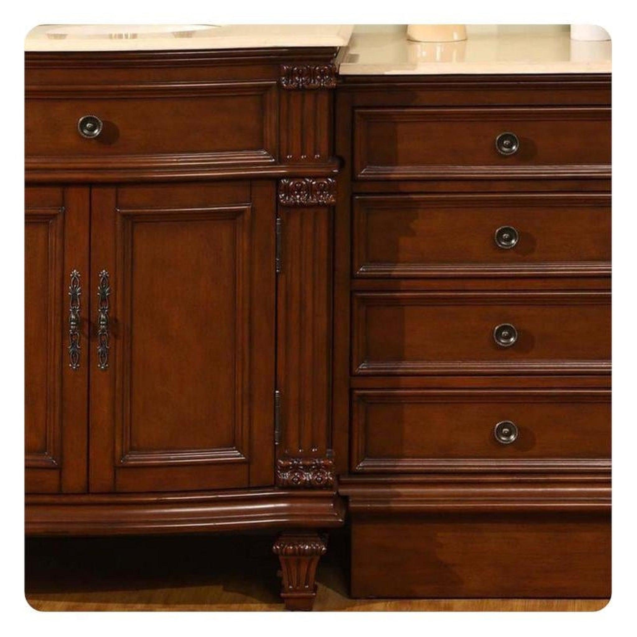 Silkroad Exclusive 51" Single Sink Cherry Modular Bathroom Vanity With ...