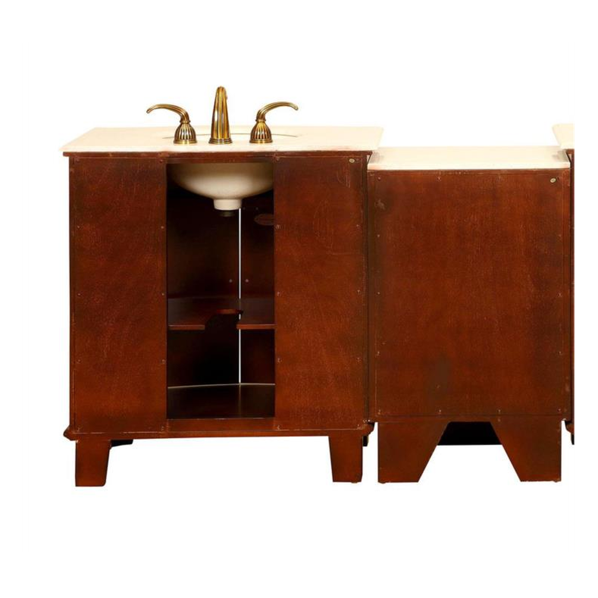 Silkroad Exclusive 53" Single Sink Cherry Modular Bathroom Vanity With ...