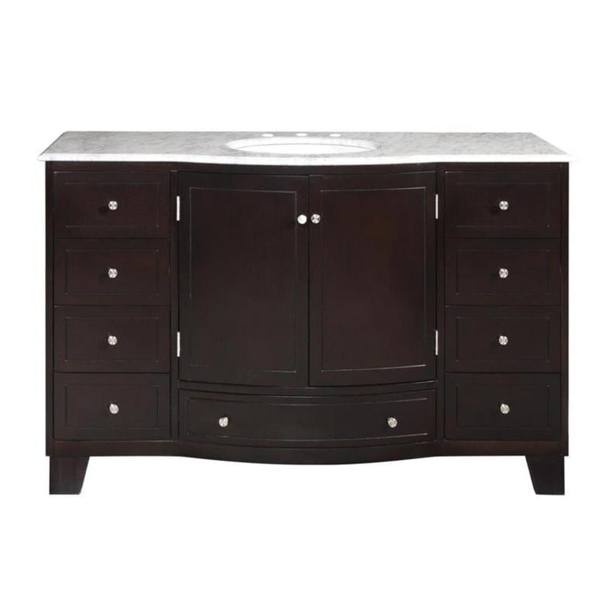 Silkroad Exclusive 55" Single Sink Dark Espresso Bathroom Vanity With ...