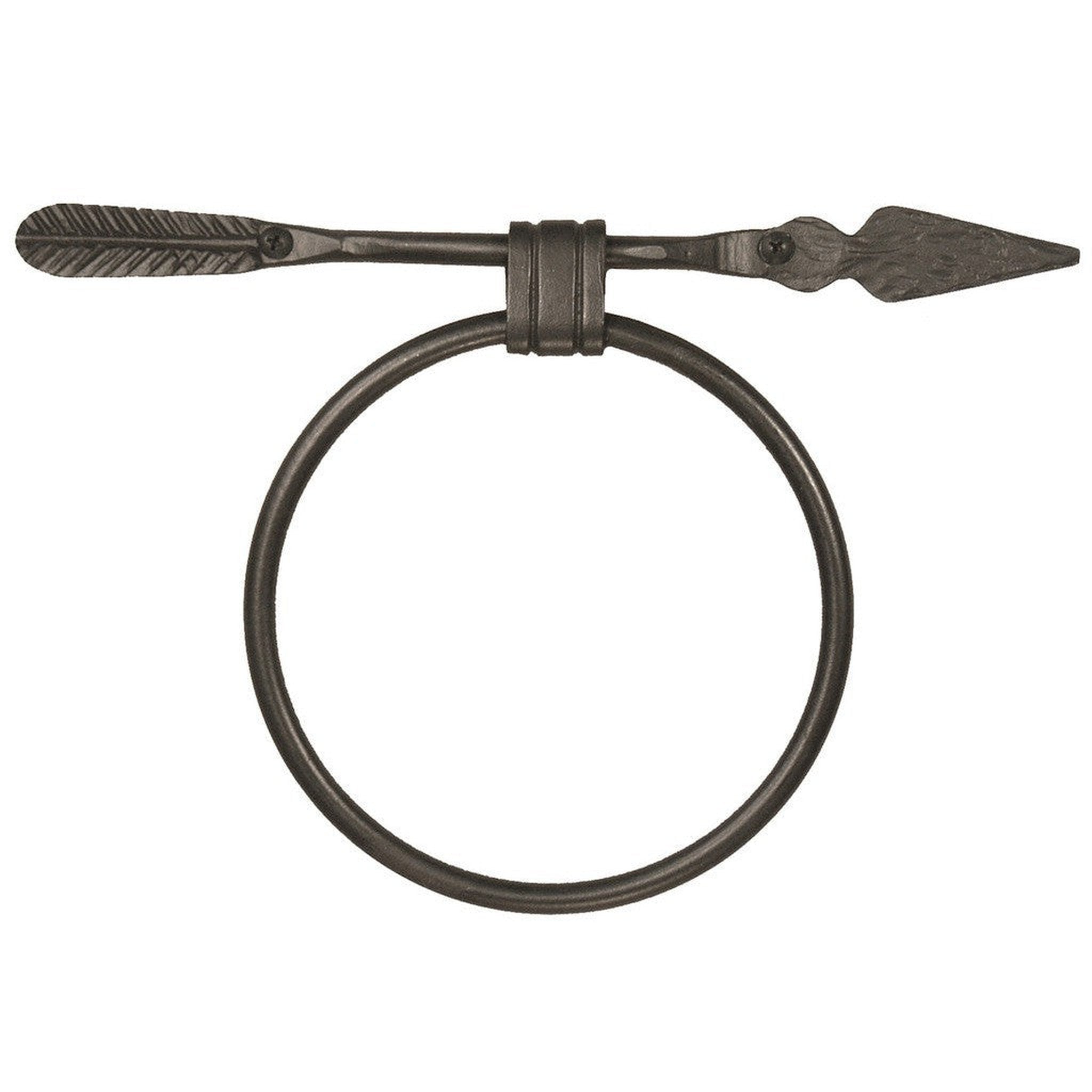 Stone County Ironworks Quapaw 12" Hand Rubbed Bronze Iron Towel Ring W ...