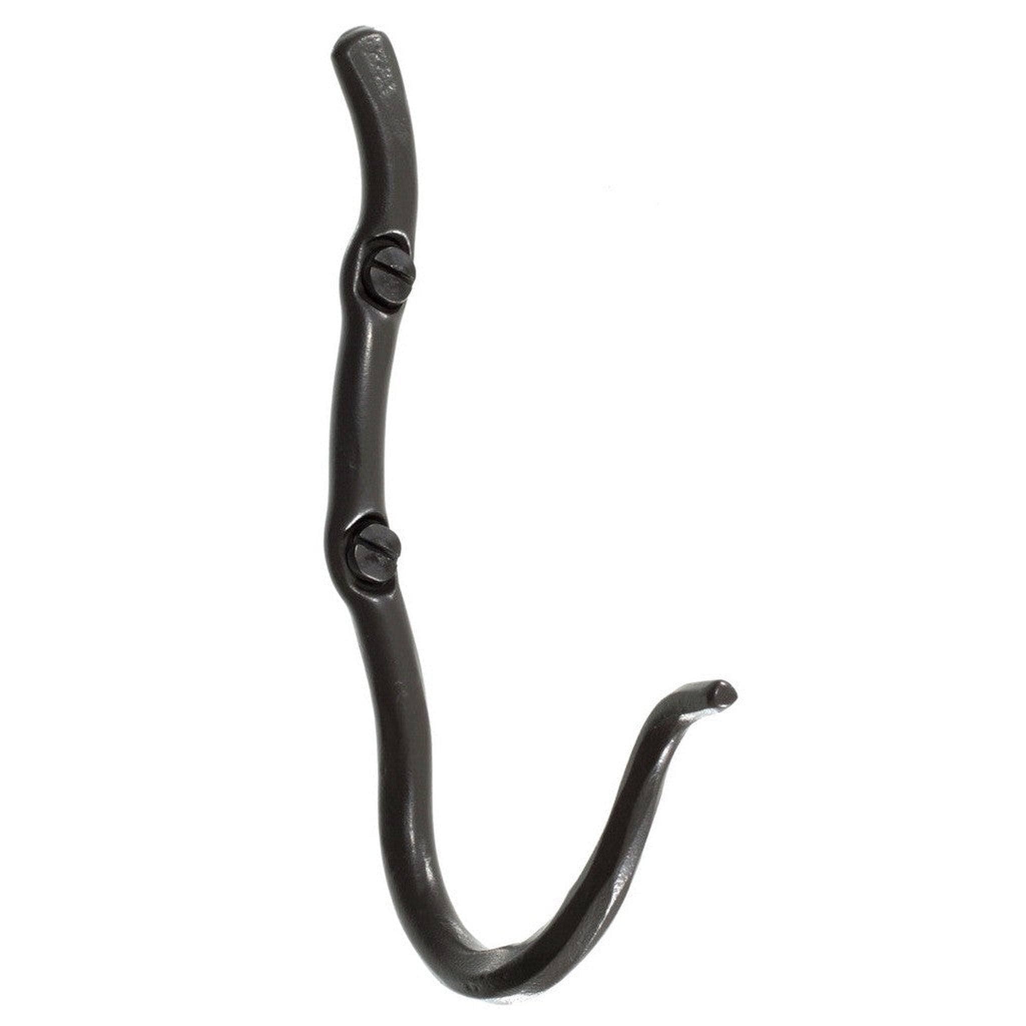 Stone County Ironworks Rush 9" Satin Black Iron Single Hook With Gold ...
