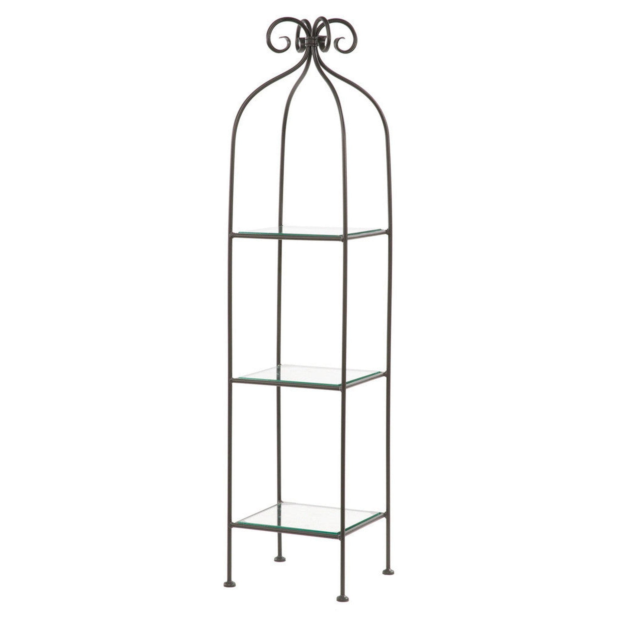 Stone County Ironworks Scroll 15" 3-Tier Hand Rubbed Pewter Iron Stand ...