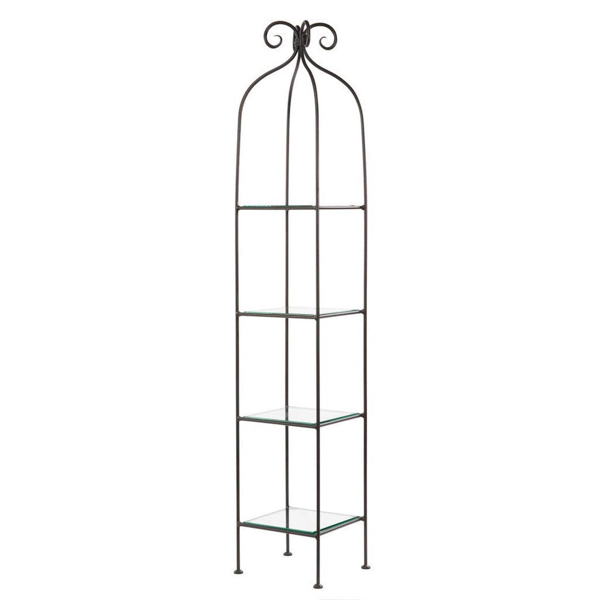 Stone County Ironworks Scroll 15" 4-Tier Hand Rubbed Pewter Iron Stand ...