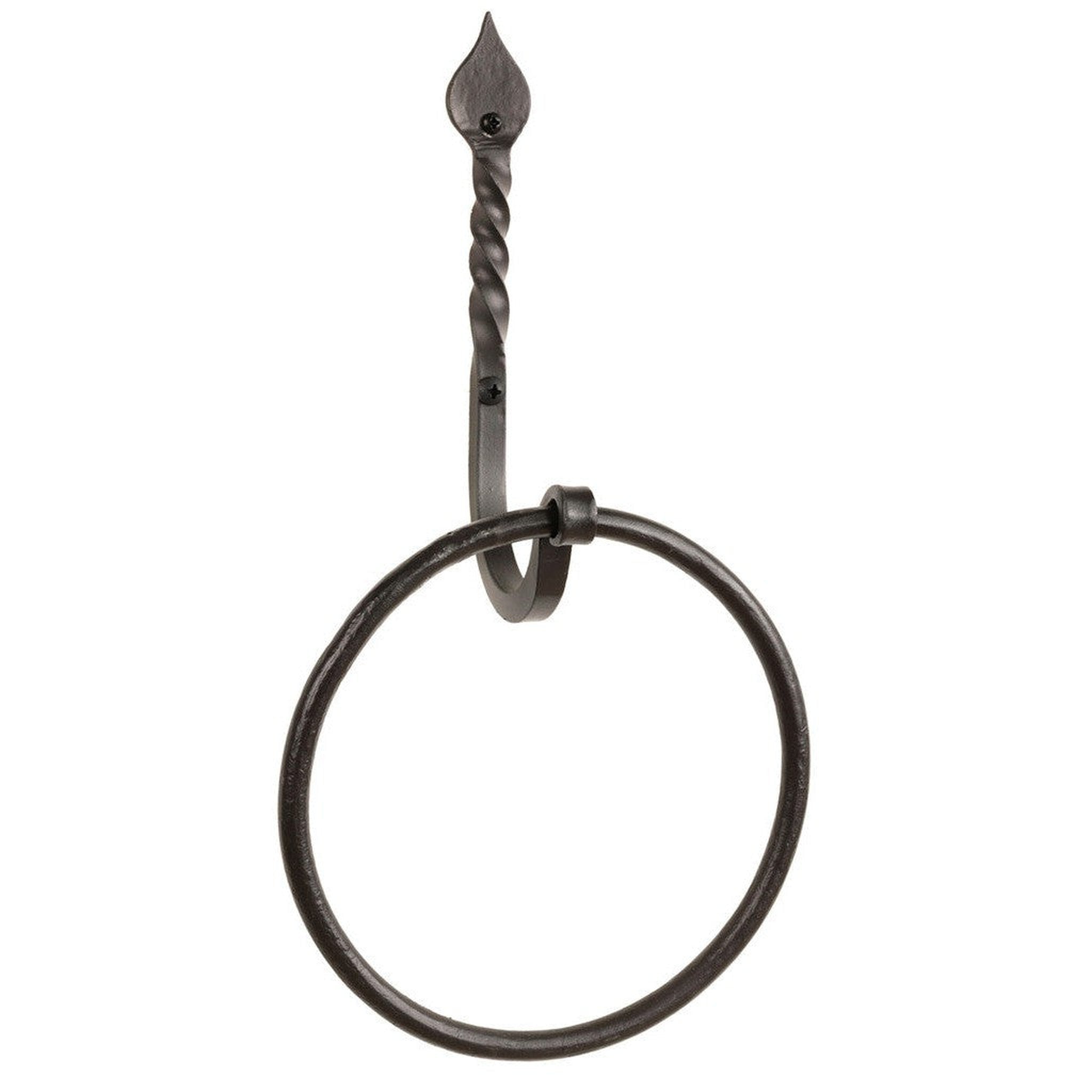 Stone County Ironworks Tulip Twist 7" Burnished Gold Iron Towel Ring W ...
