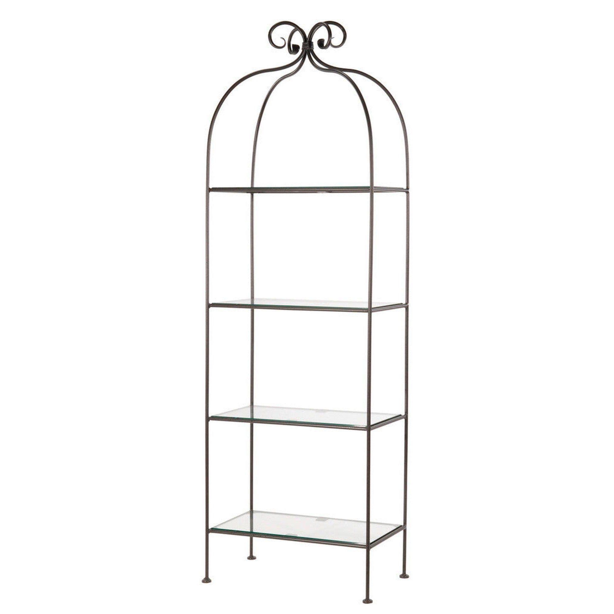 Stone County Ironworks Wrapped Scroll 26" 4-Tier Hand Rubbed Brass Iro ...