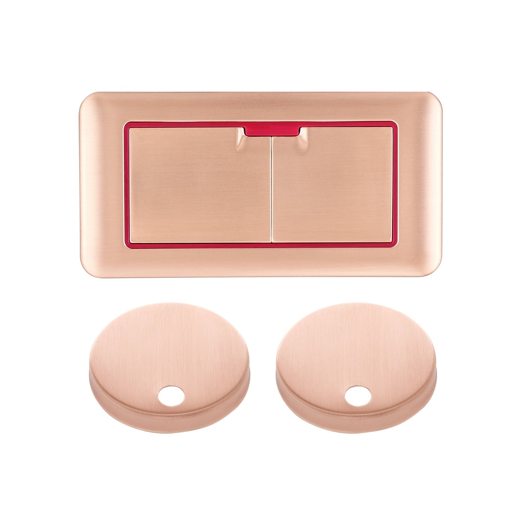Swiss Madison Rectangular Rose Gold Toilet Push Buttons With QQ Feet ...