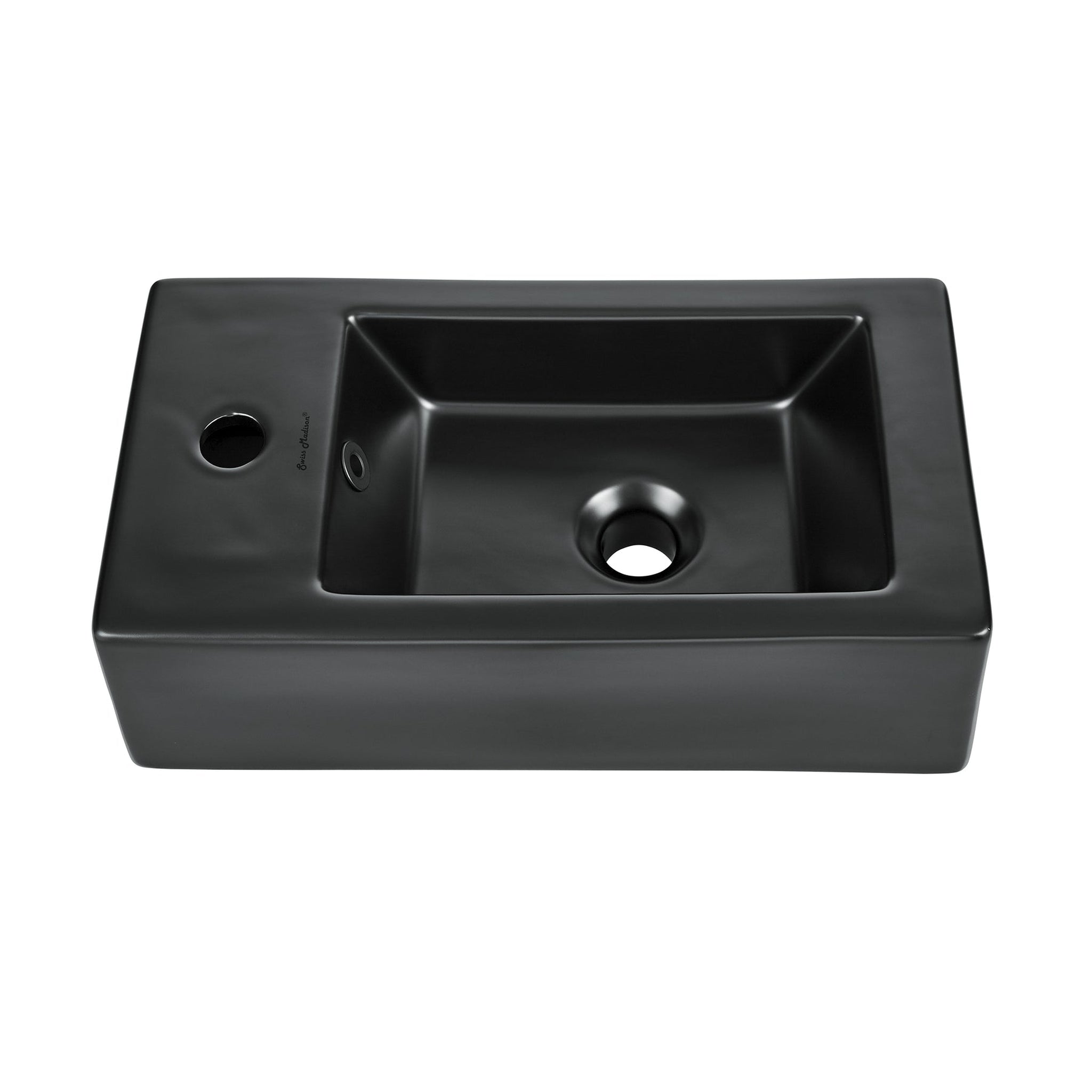 Swiss Madison Voltaire 20" x 10" Rectangular Matte Black Ceramic Wall ...