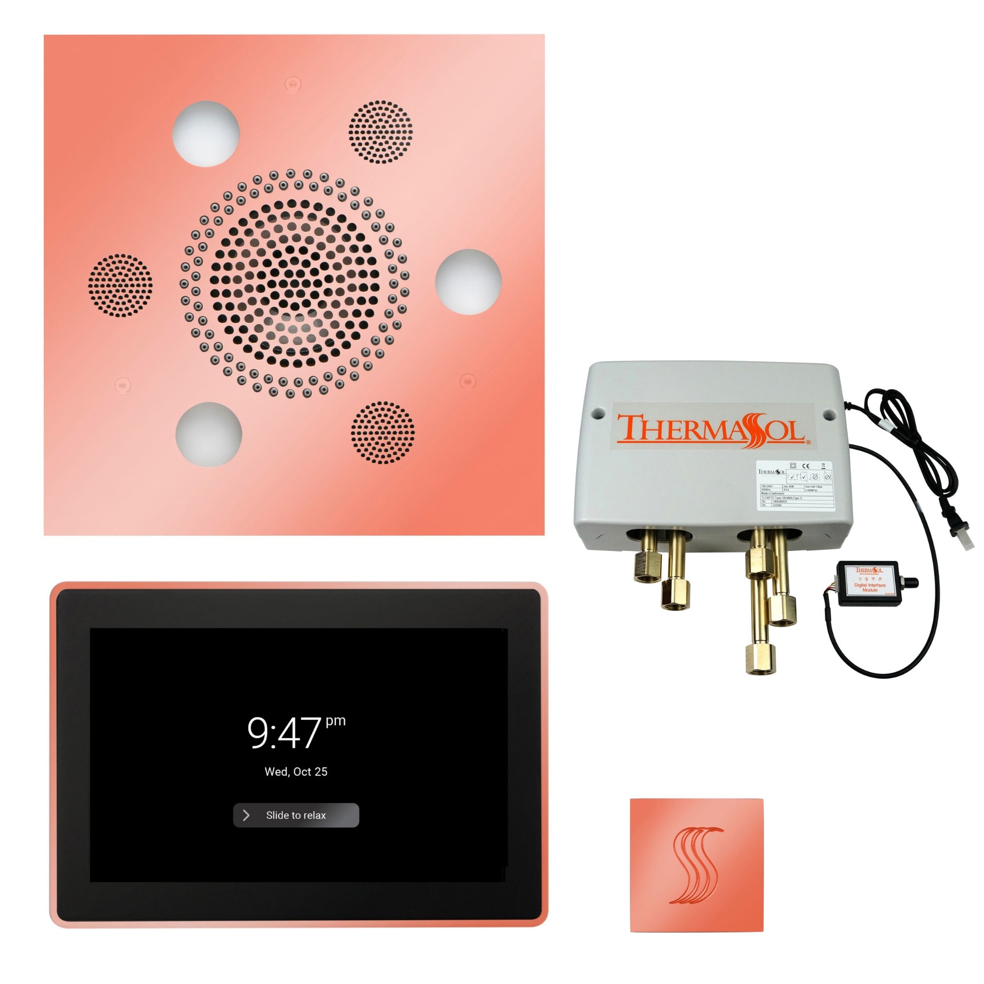 Thermasol Square Serenity Advanced Rainhead Copper Total Wellness Pack ...