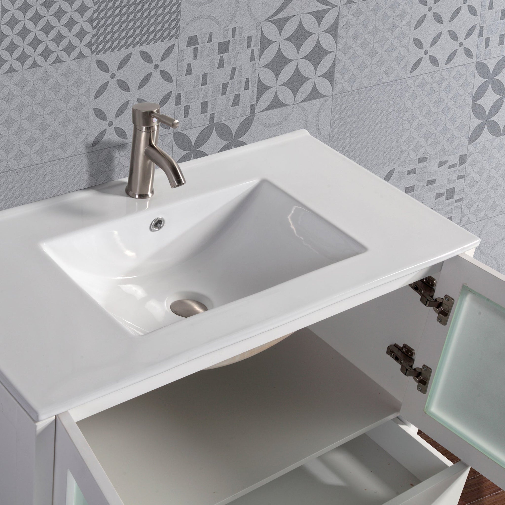 Vanity Art Brescia 36" Single White Freestanding Modern Bathroom Vanit ...