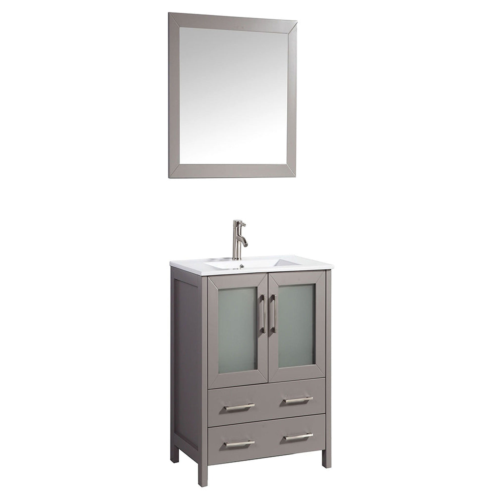 Vanity Art VA30 30" Single Gray Freestanding Modern Bathroom Vanity Se ...