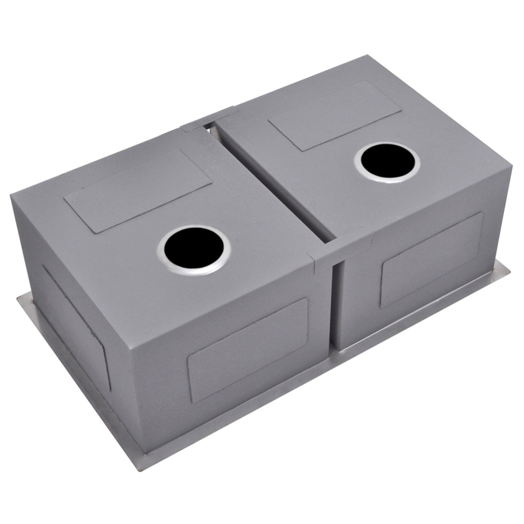 Water Creation Zero Radius 50/50 Double Bowl Stainless Steel Hand Made ...