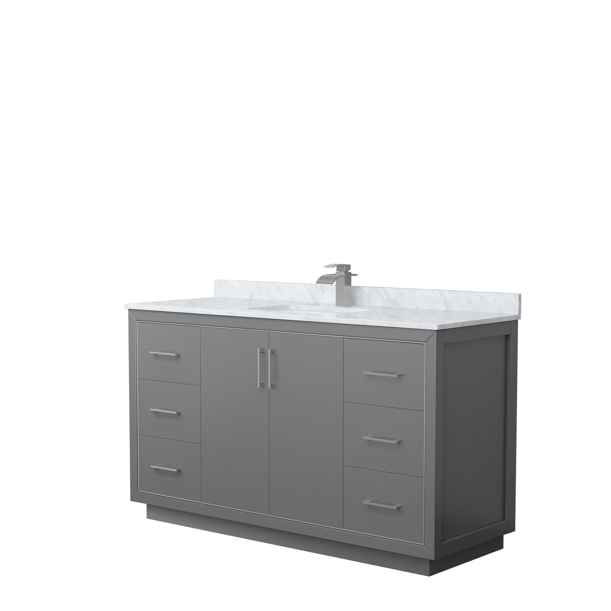 Wyndham Collection Icon 60" Single Bathroom Vanity in Dark Gray, White ...