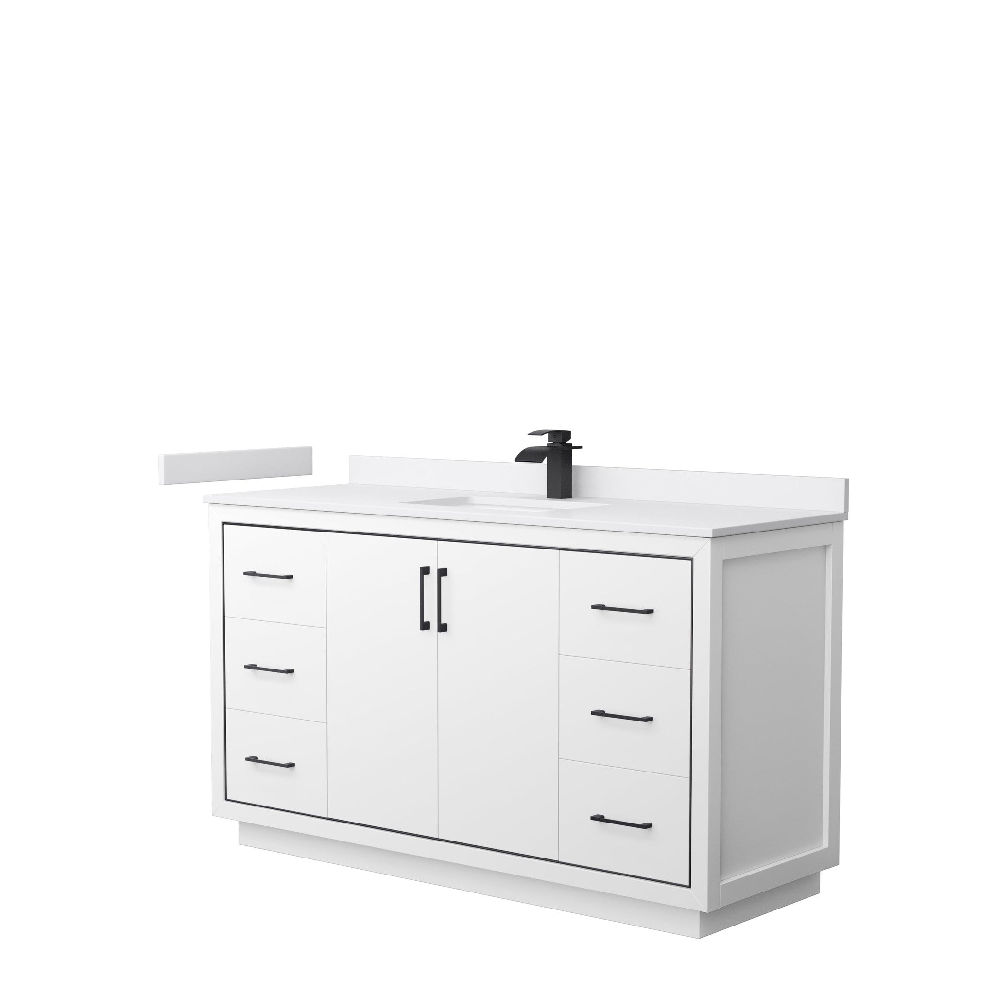 Wyndham Collection Icon 60" Single Bathroom Vanity in White, White Cul ...