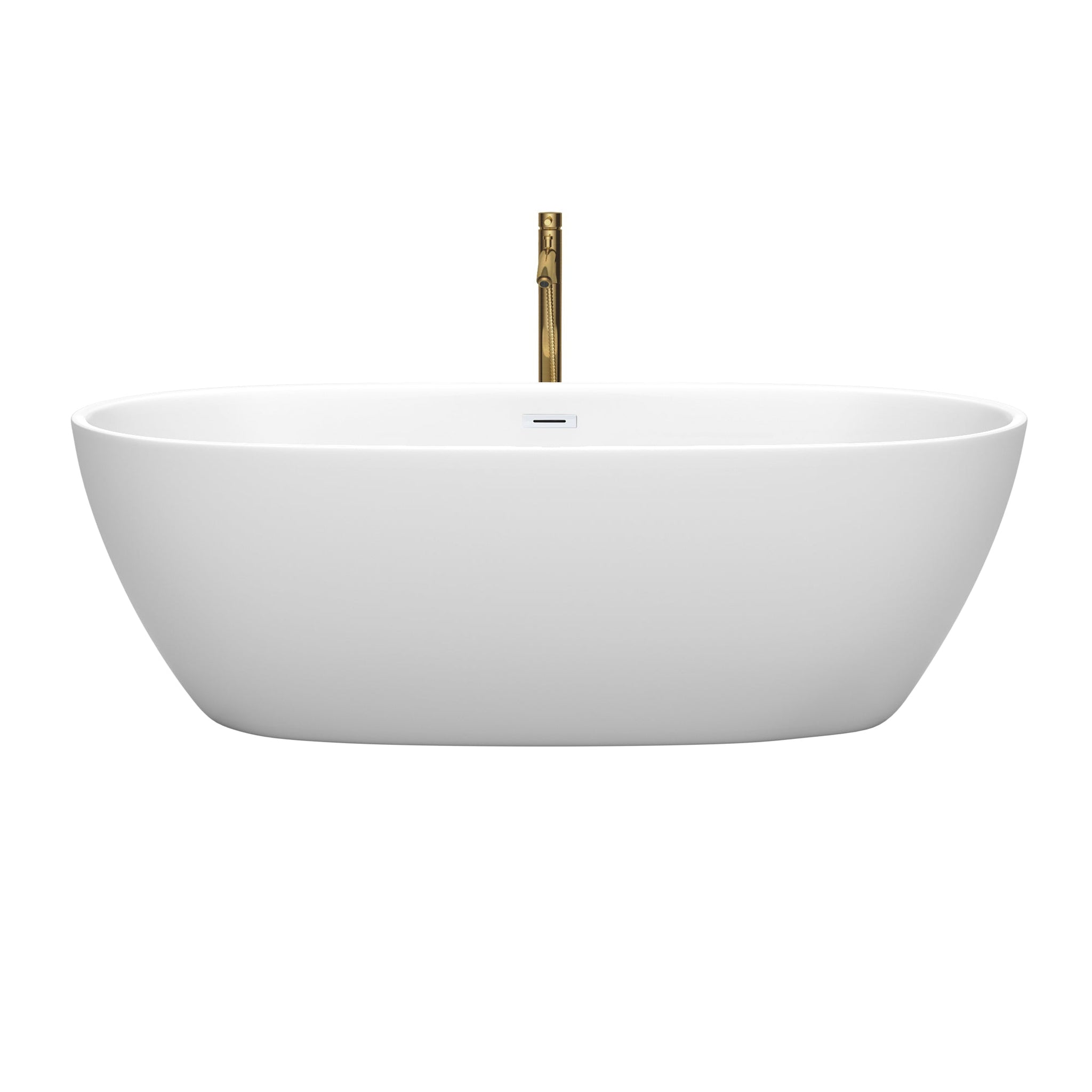 Wyndham Collection Juno 71" Freestanding Bathtub in Matte White With S ...