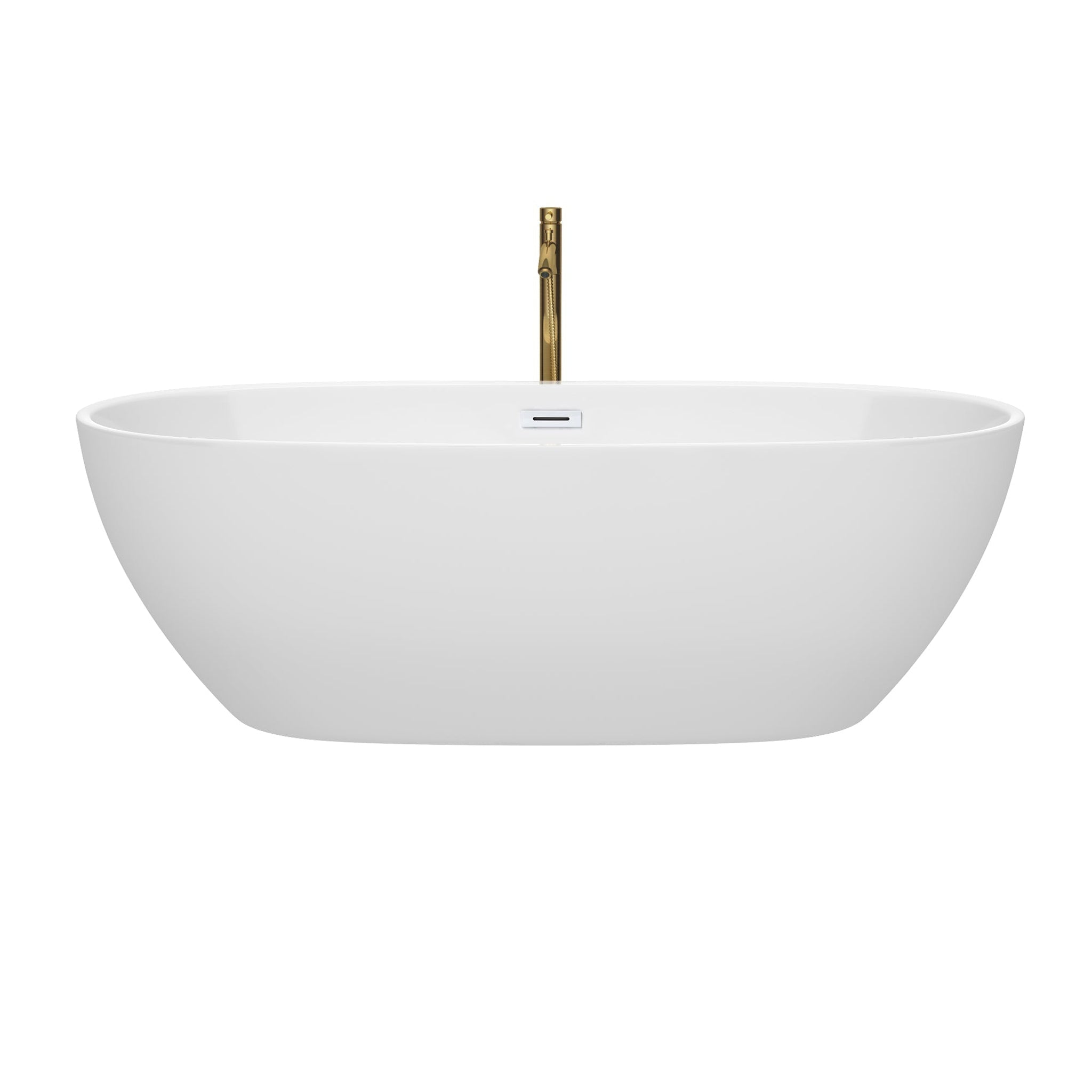 Wyndham Collection Juno 71" Freestanding Bathtub in White With Shiny W ...