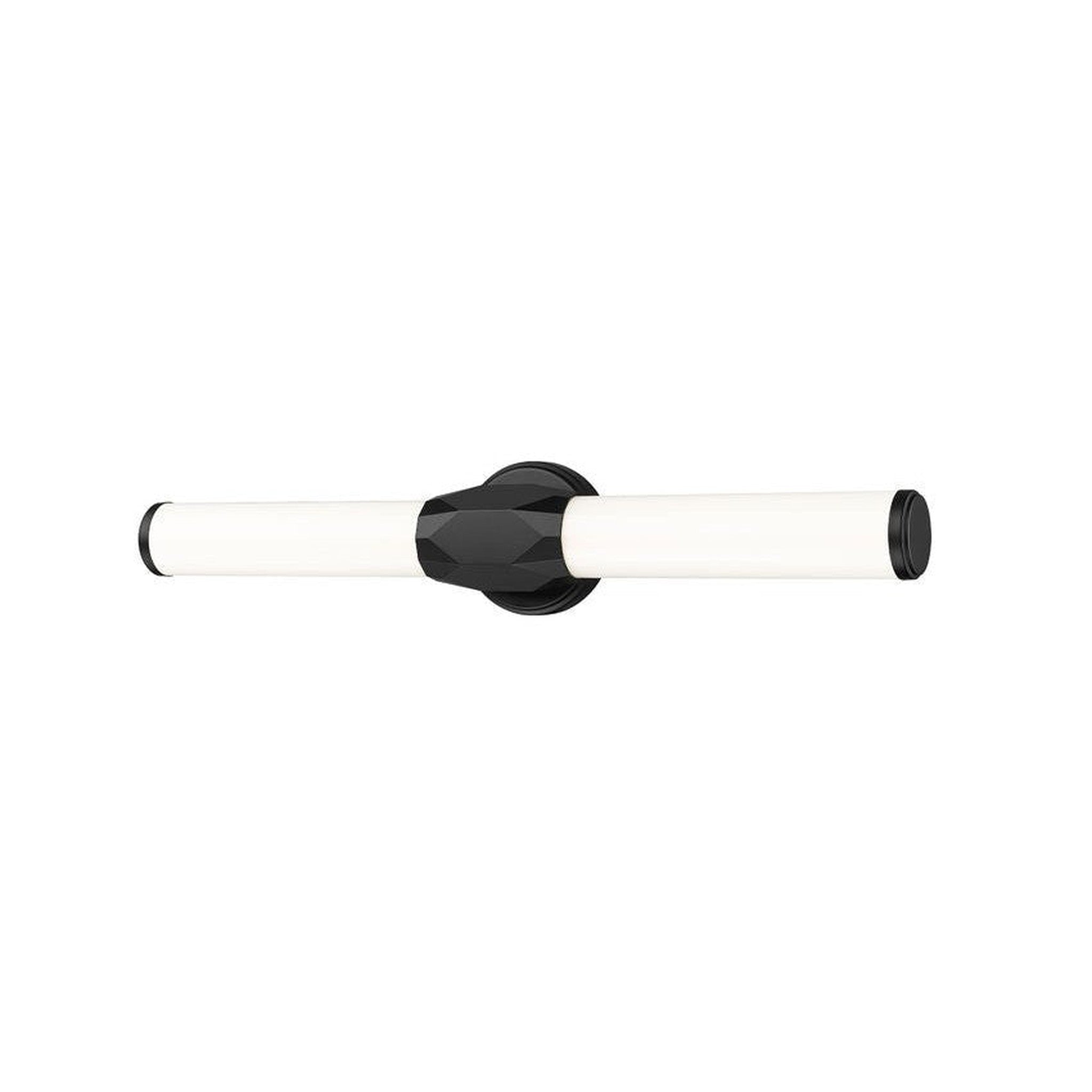 Z-Lite Cooper 25" 1-Light LED Matte Black and Frosted Shade Vanity Lig ...