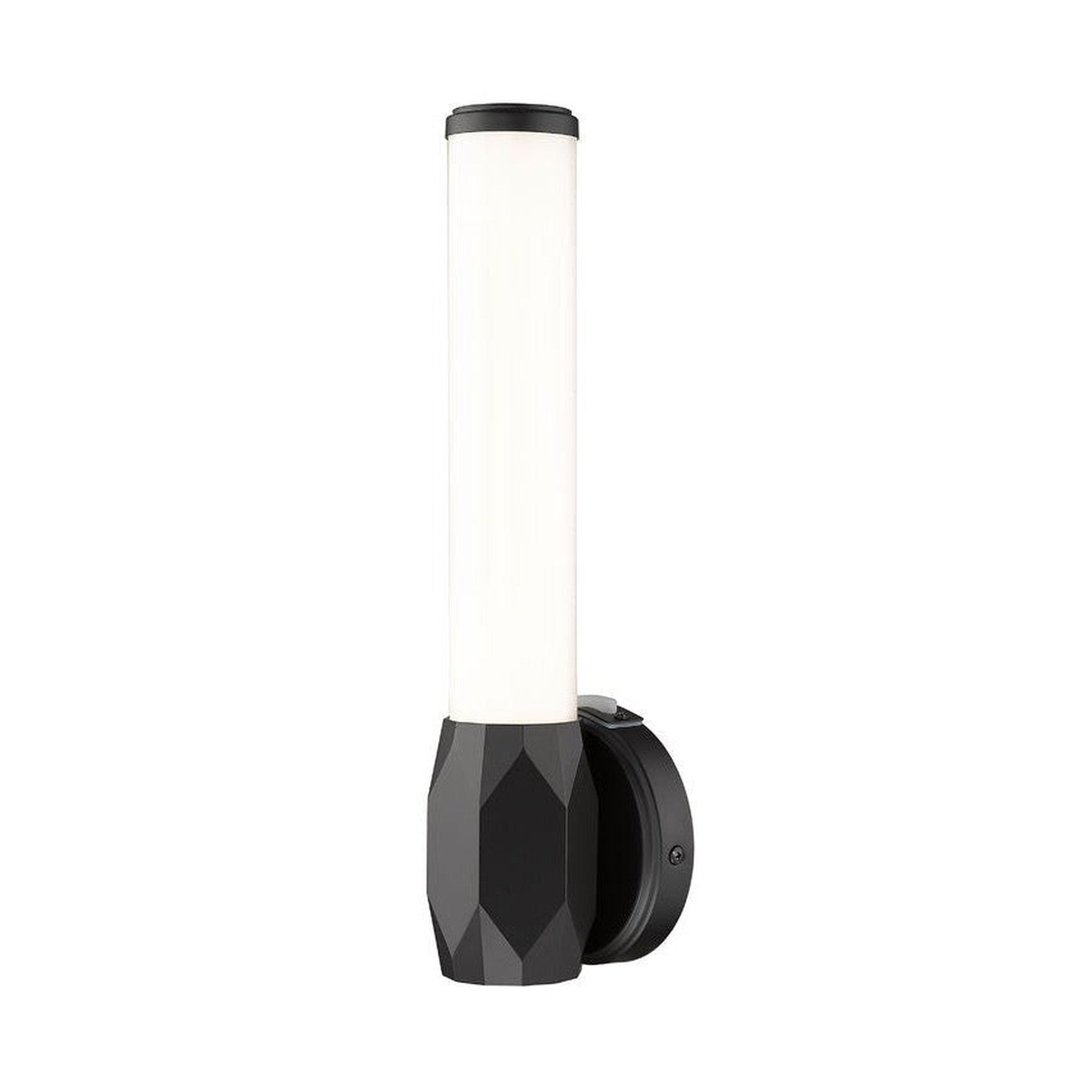 Z-Lite Cooper 5" 1-Light LED Matte Black and Frosted Shade Wall Sconce ...