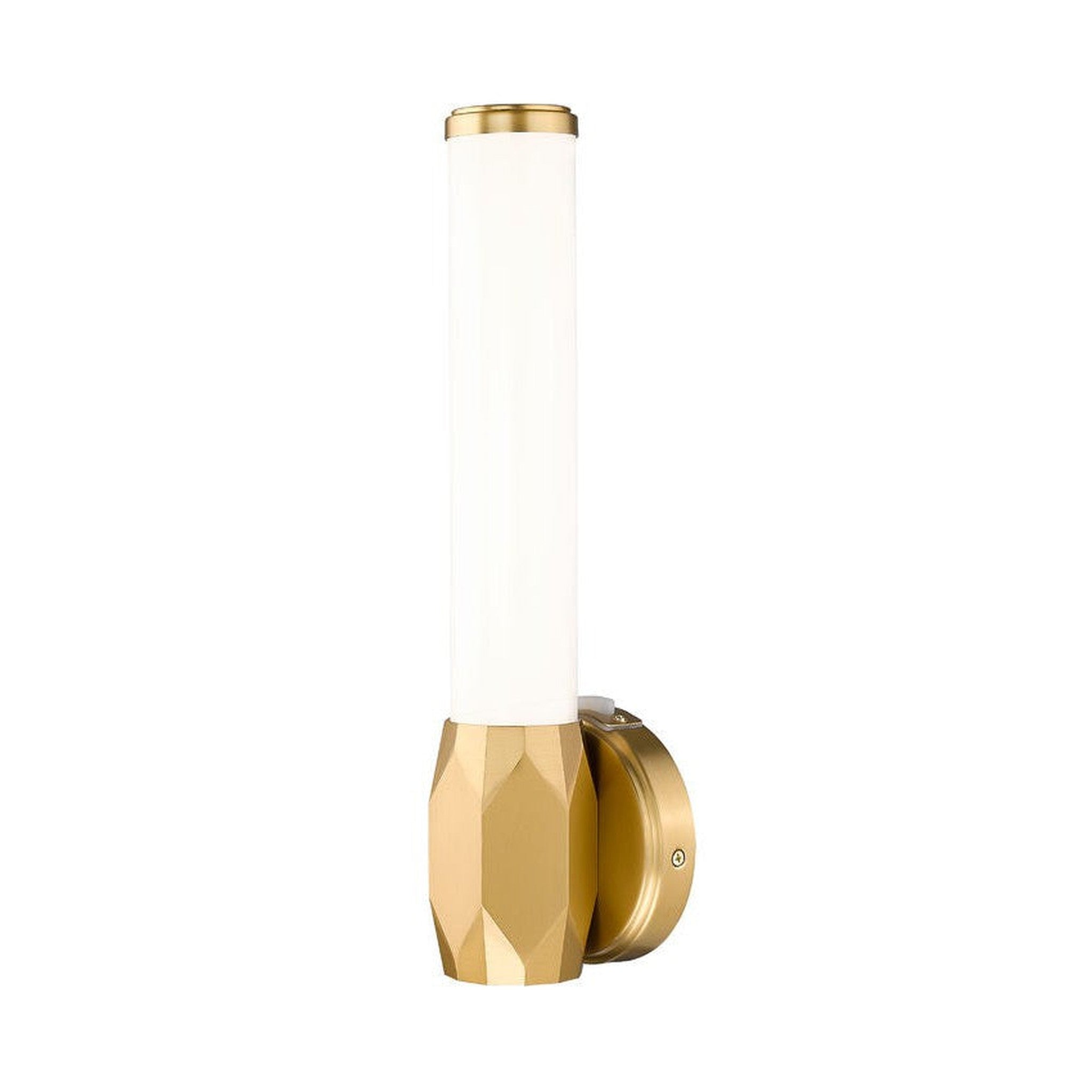 Z-Lite Cooper 5" 1-Light LED Modern Gold and Frosted Shade Wall Sconce ...