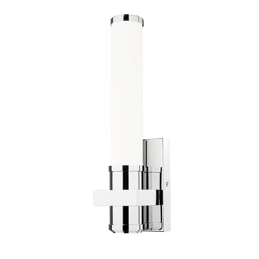 Z-Lite Idris 5" 1-Light LED-Integrated Chrome Steel Opal White Glass S ...