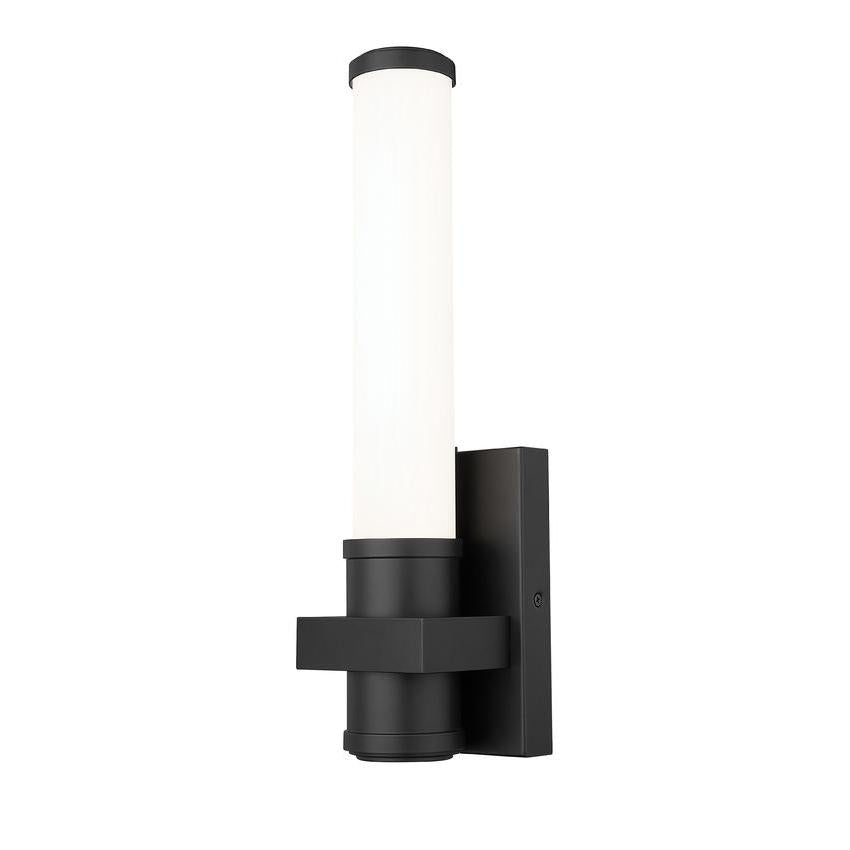 Z-Lite Idris 5" 1-Light LED-Integrated Matte Black Steel Opal White Gl ...