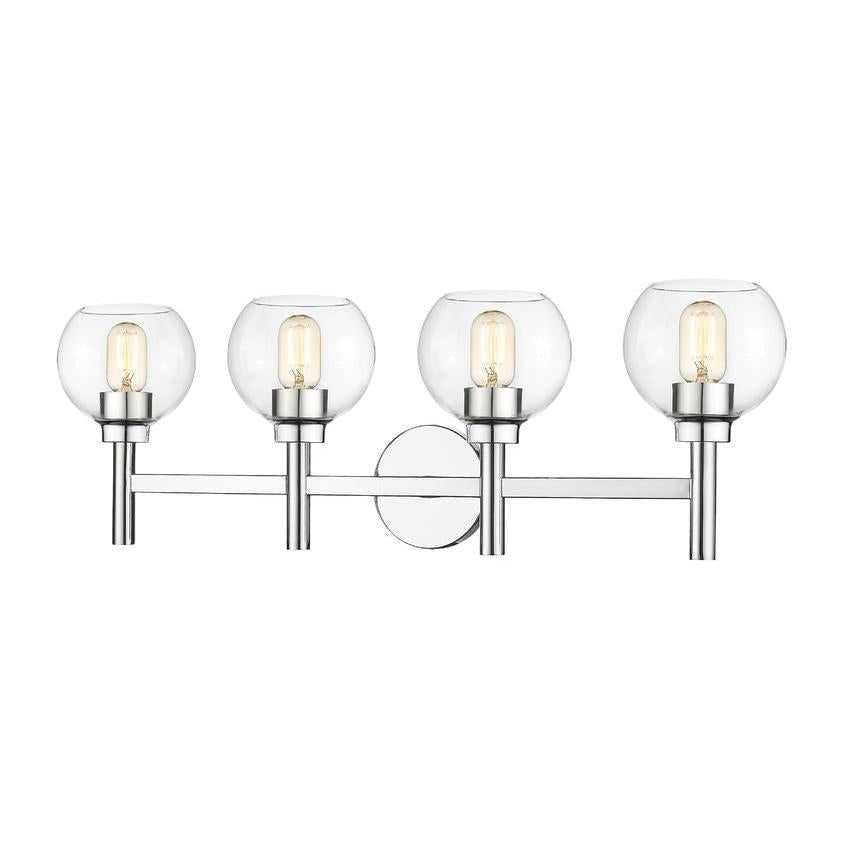 Z-Lite Sutton 4-Light Chrome Steel Frame Clear Glass Shade Vanity Ligh ...