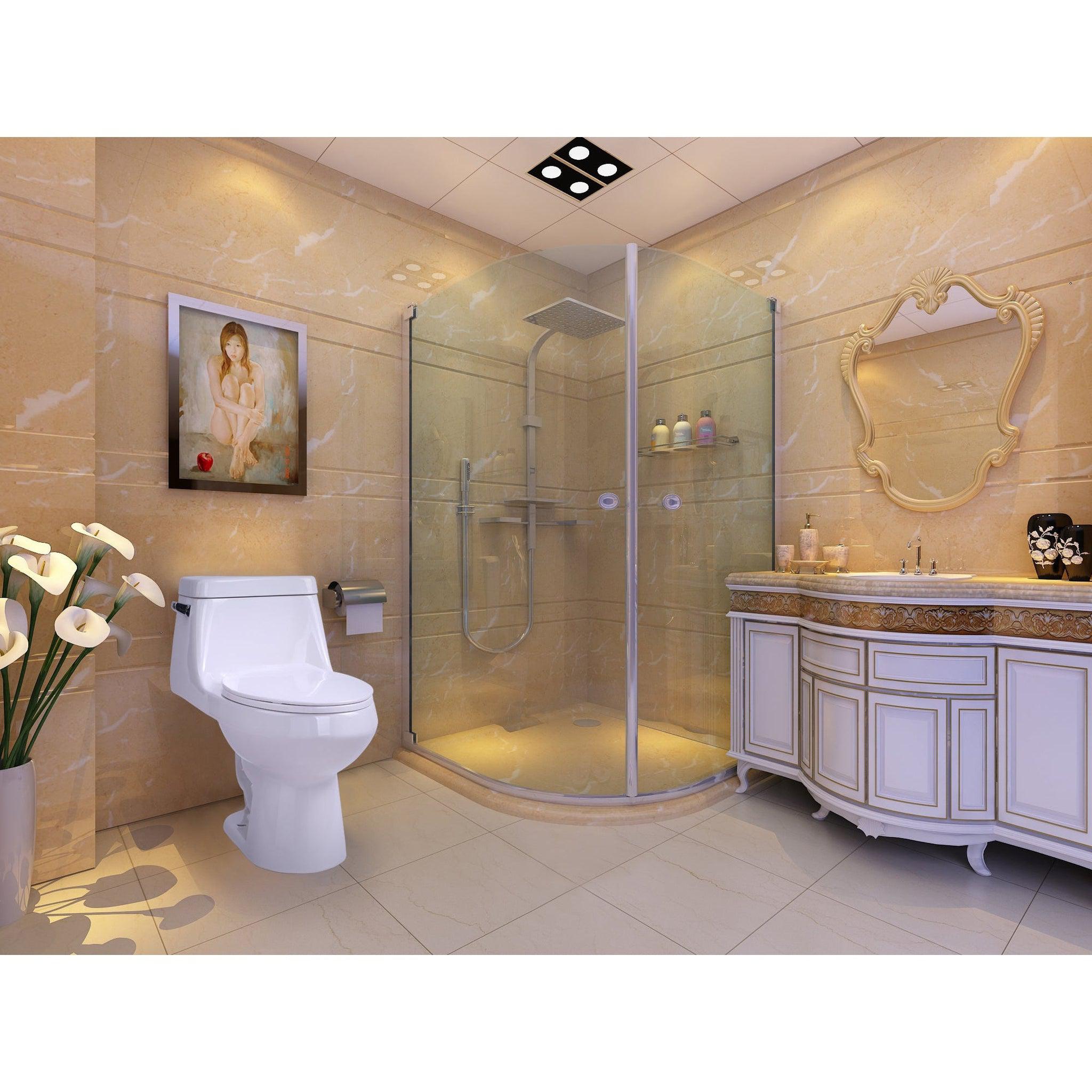 ANZZI Zeus Series White Elongated Bathroom Toilet With Single Flush Sy ...