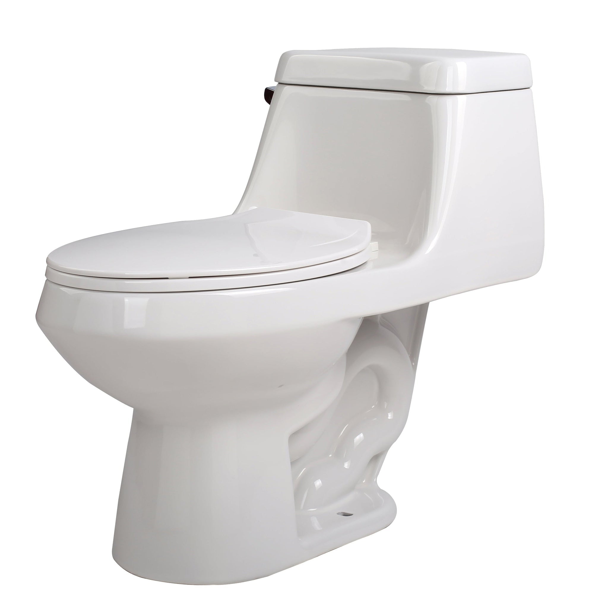 ANZZI Zeus Series White Elongated Bathroom Toilet With Single Flush Sy ...