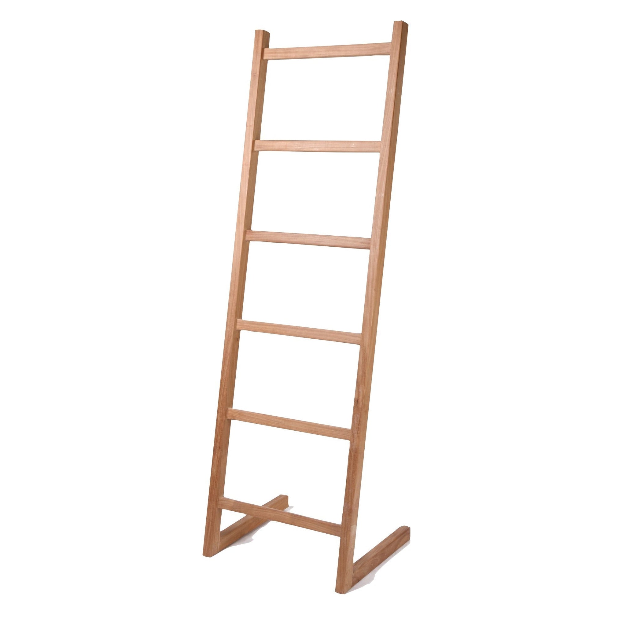 ARB Teak & Specialties 71" Solid Teak Wood Self-Standing Towel Ladder ...