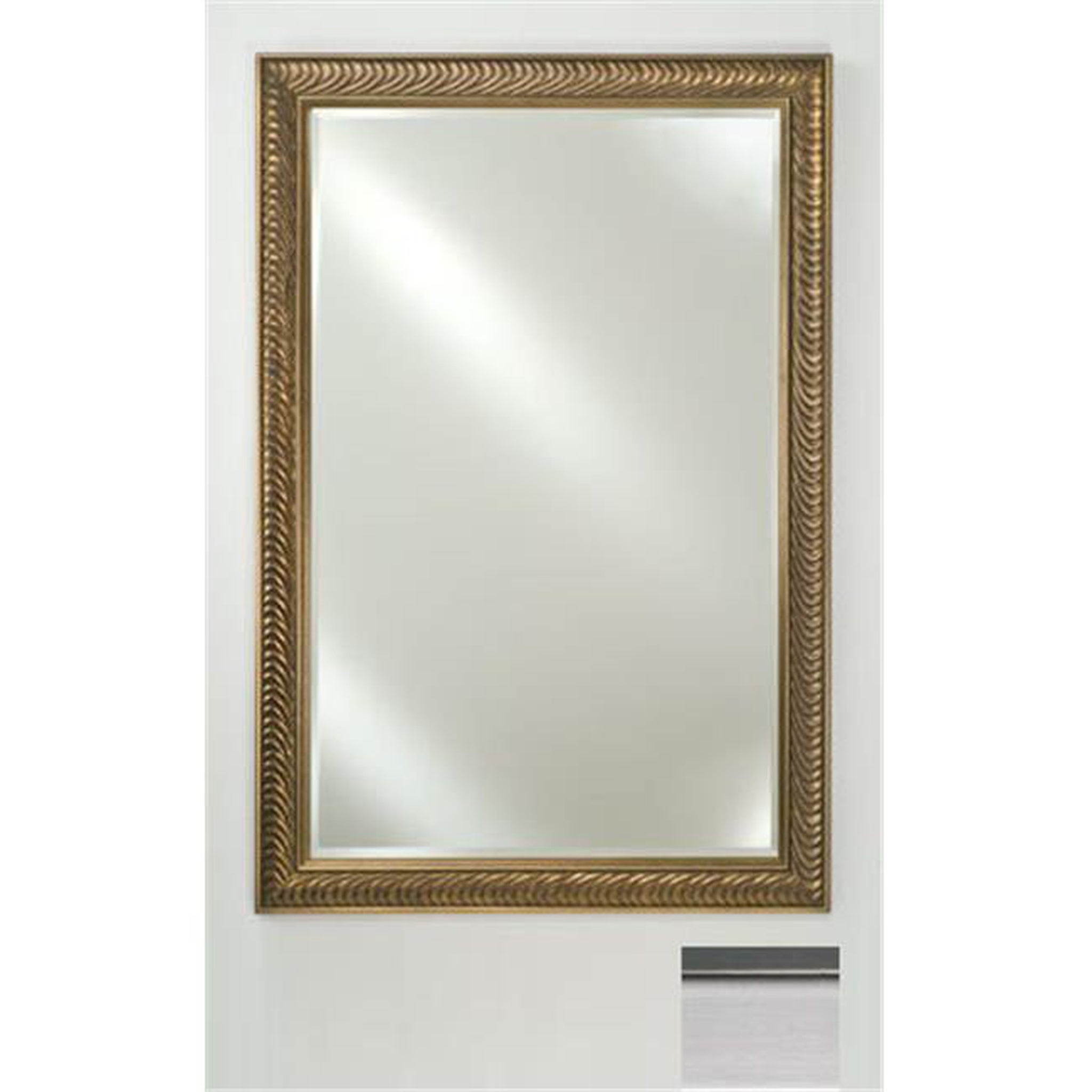 Afina Signature 16" x 22" Soho Stainless Framed Mirror With Beveled Ed ...