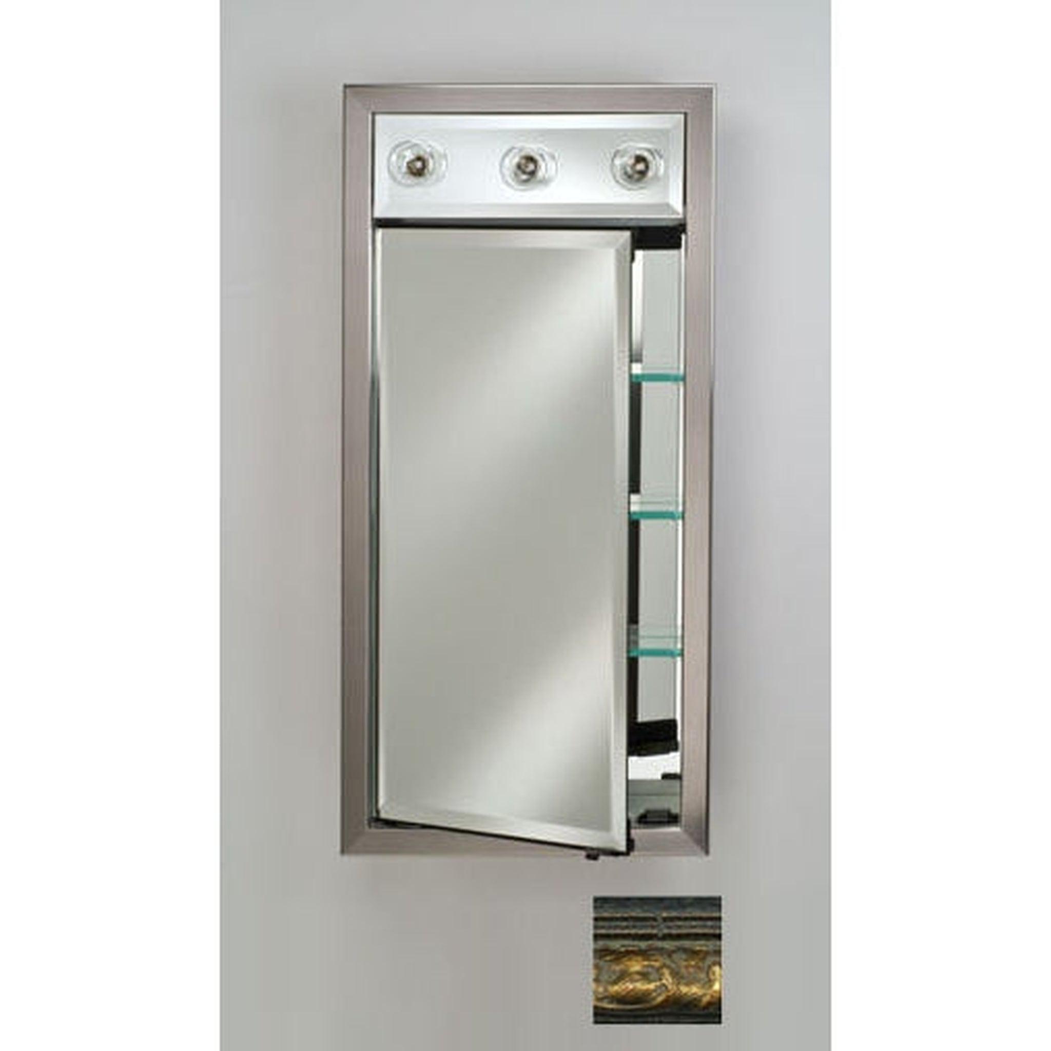 Afina Signature 17" x 34" Tuscany Antique Gold Recessed Right Hinged S ...