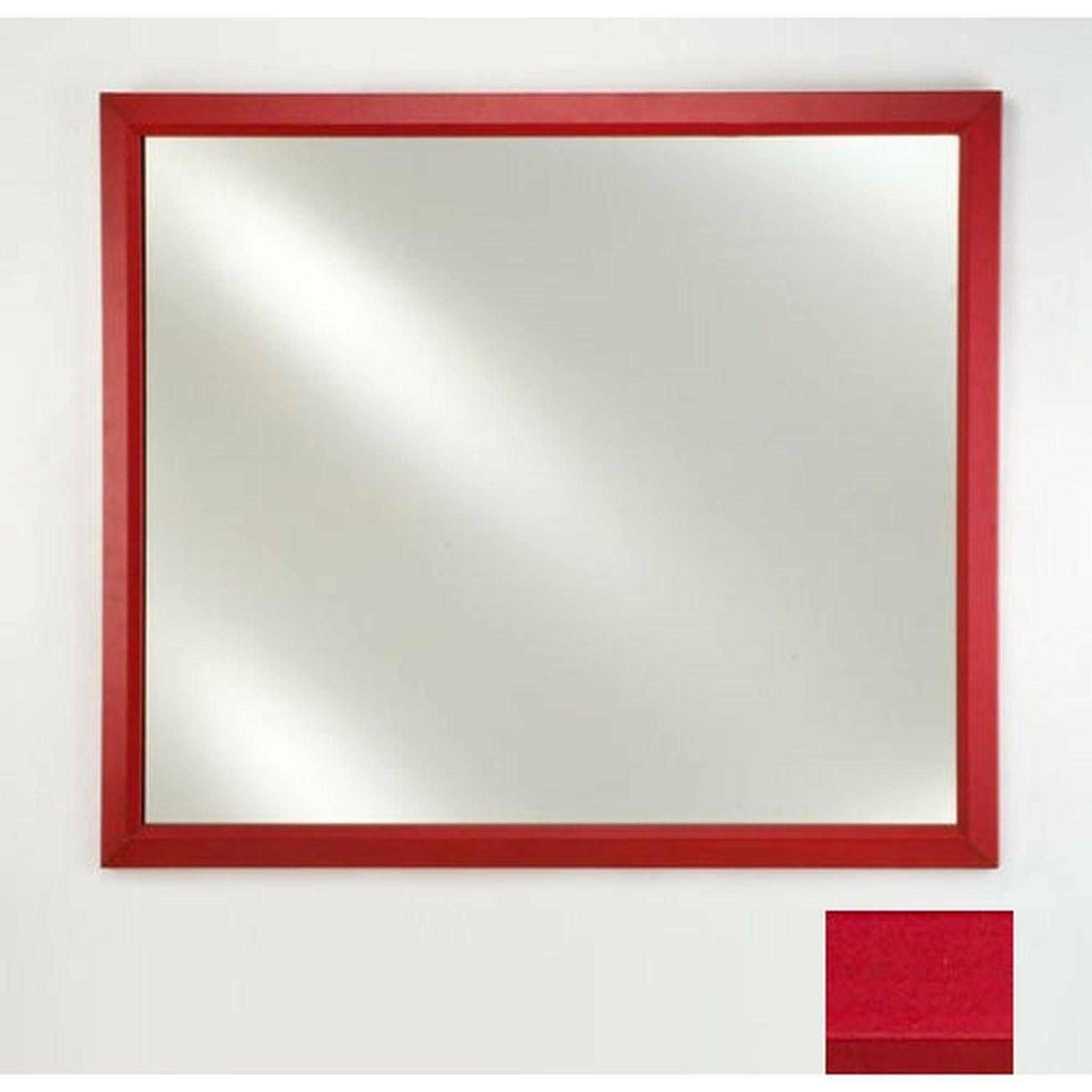 Afina Signature 20" x 26" Colorgrain Red Framed Mirror With Plain Edge ...