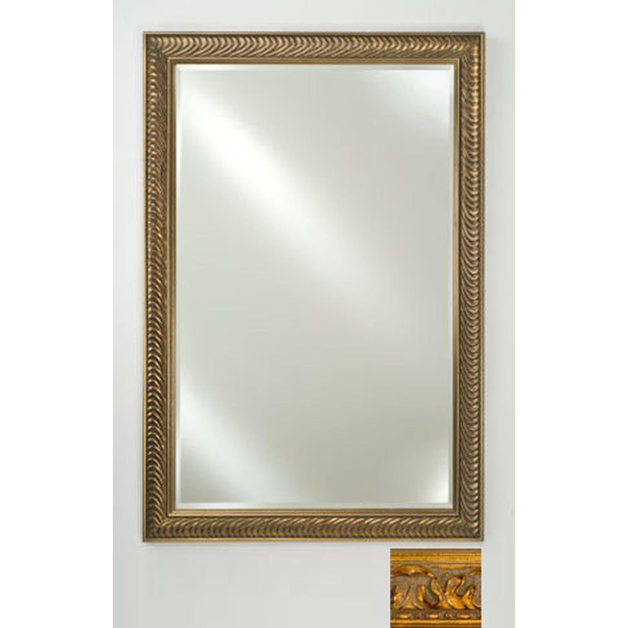 Afina Signature 20" x 26" Valencia Antique Gold Framed Mirror With Bev ...