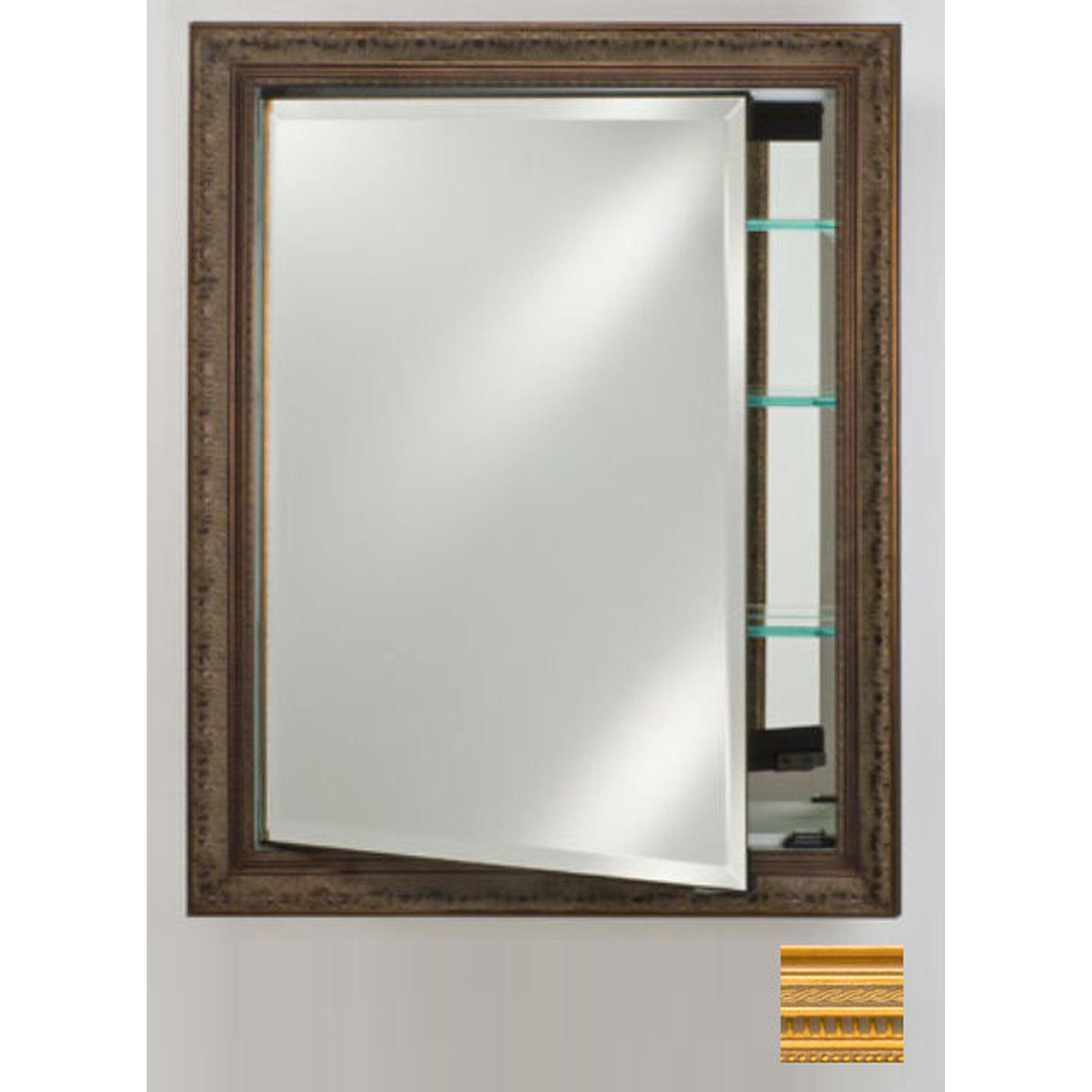 Afina Signature 24" x 36" Roman Antique Gold Recessed Reversible Hinge ...