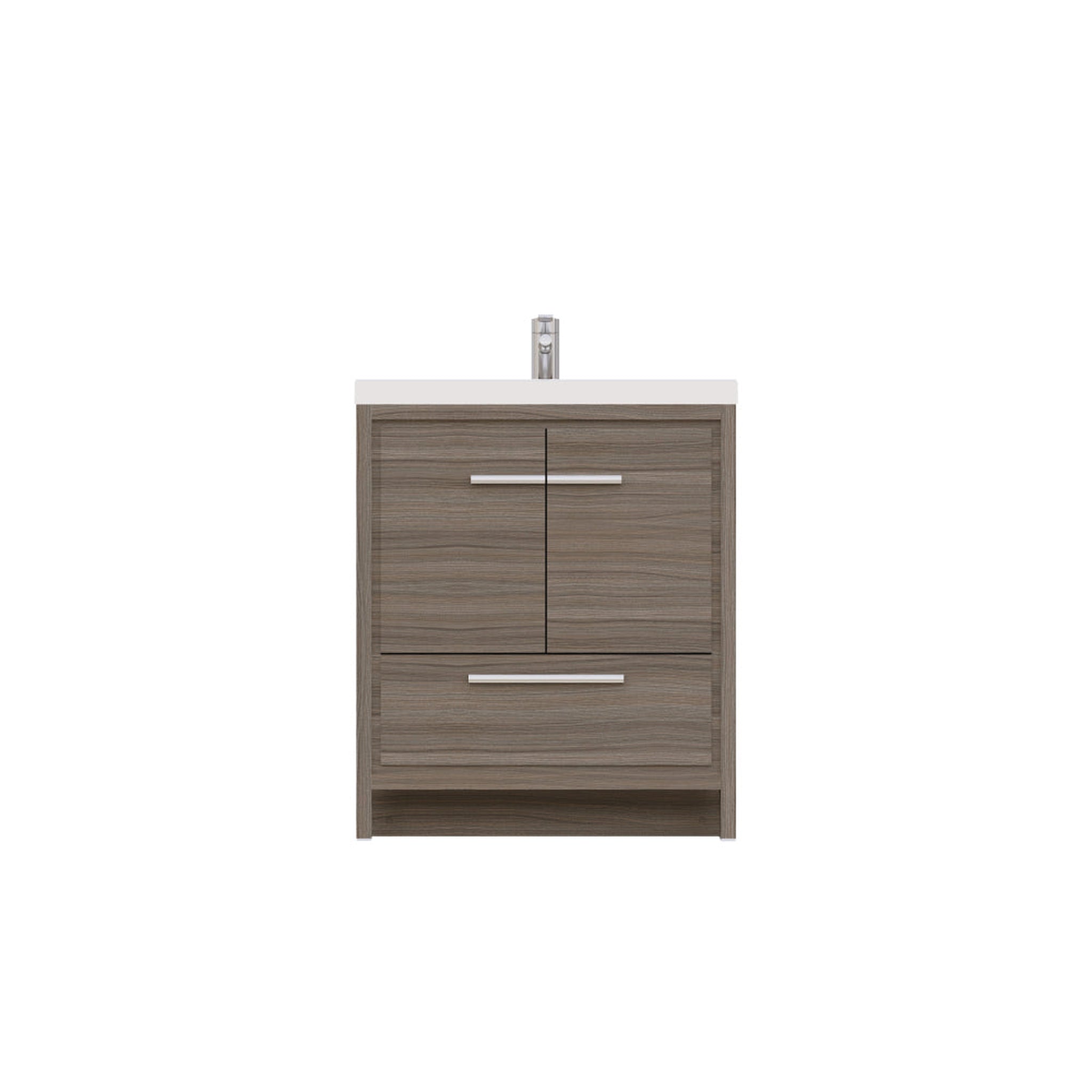 Alya Bath Sortino 30" Single Gray Modern Freestanding Bathroom Vanity ...