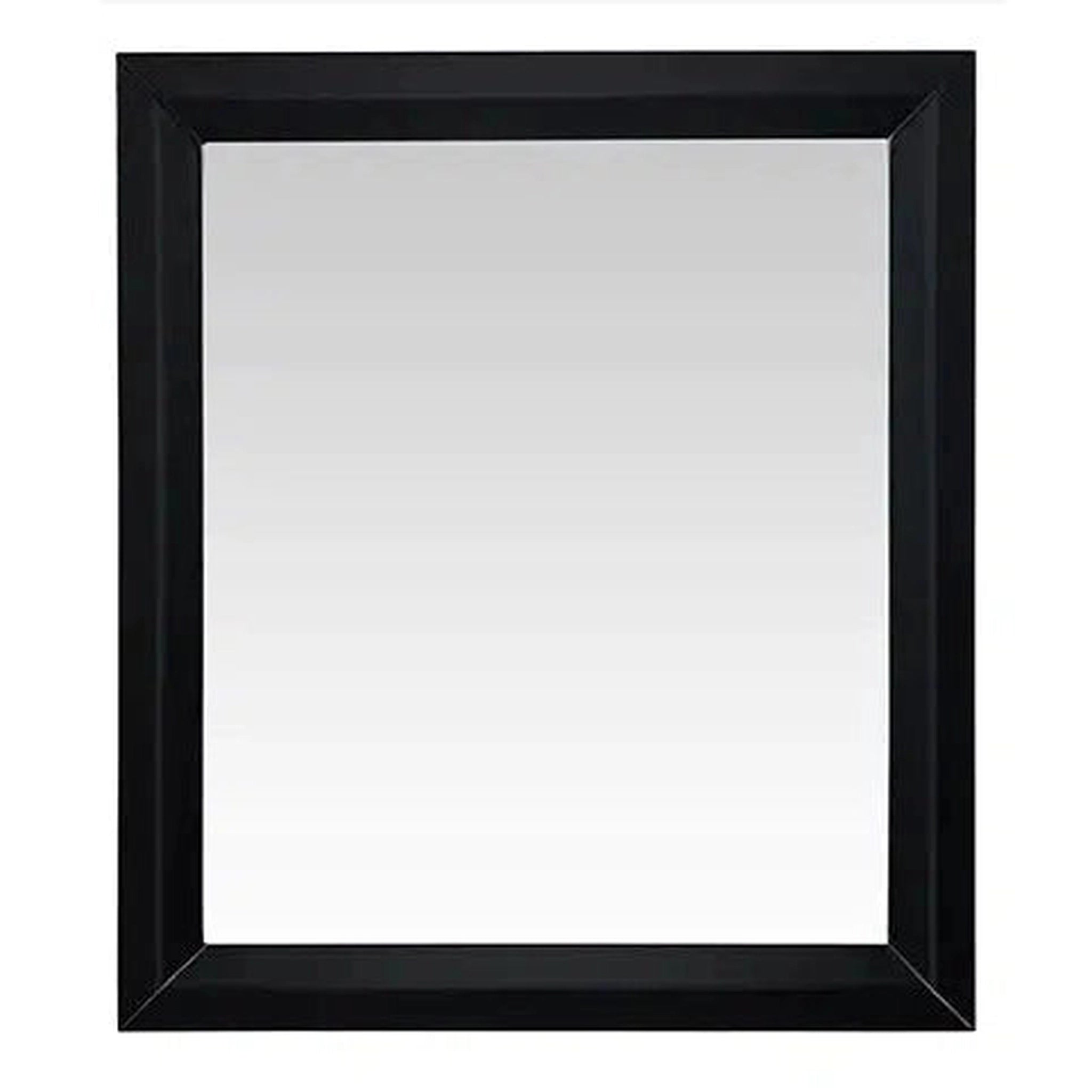 Ancerre Designs 28" x 32" Rectangle Black Onyx Solid Wood Framed Bathr ...