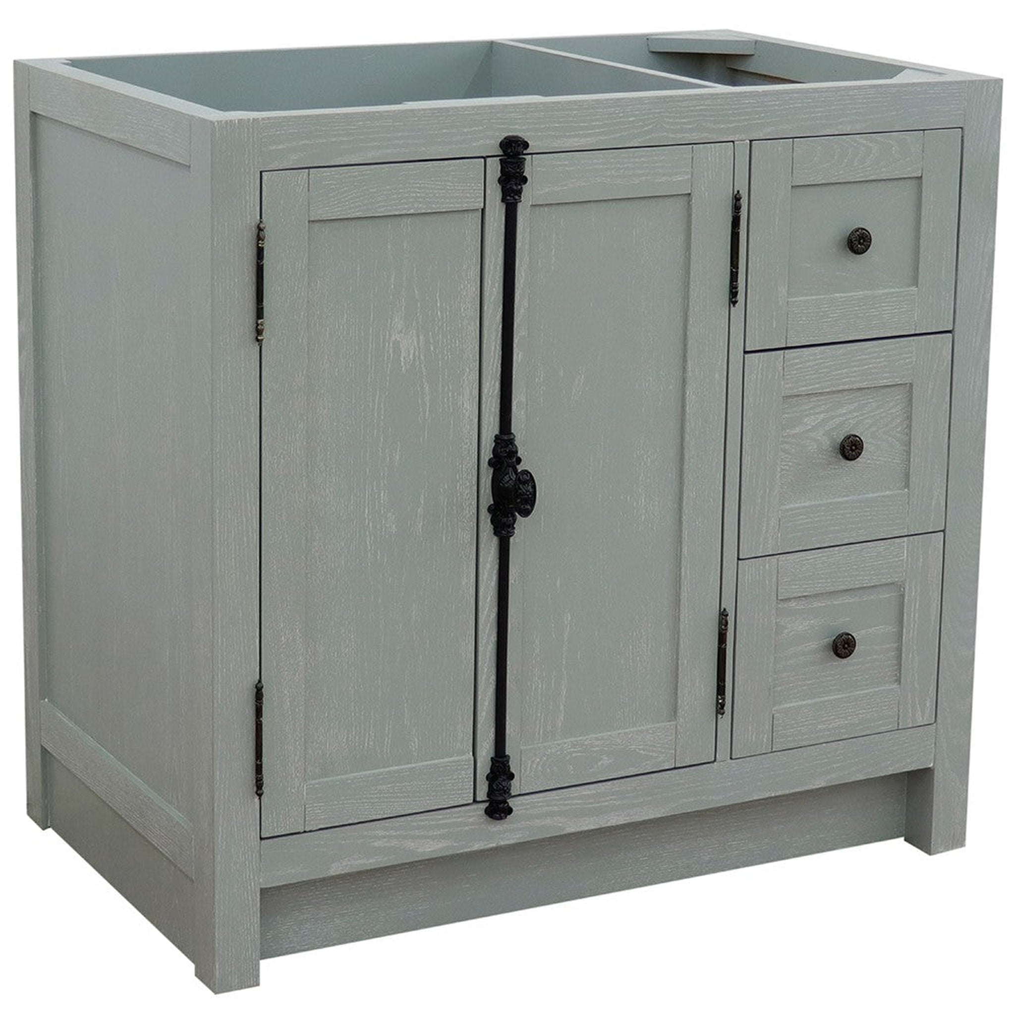 Bellaterra Home Plantation 36" 2-Door 3-Drawer Gray Ash Freestanding V ...