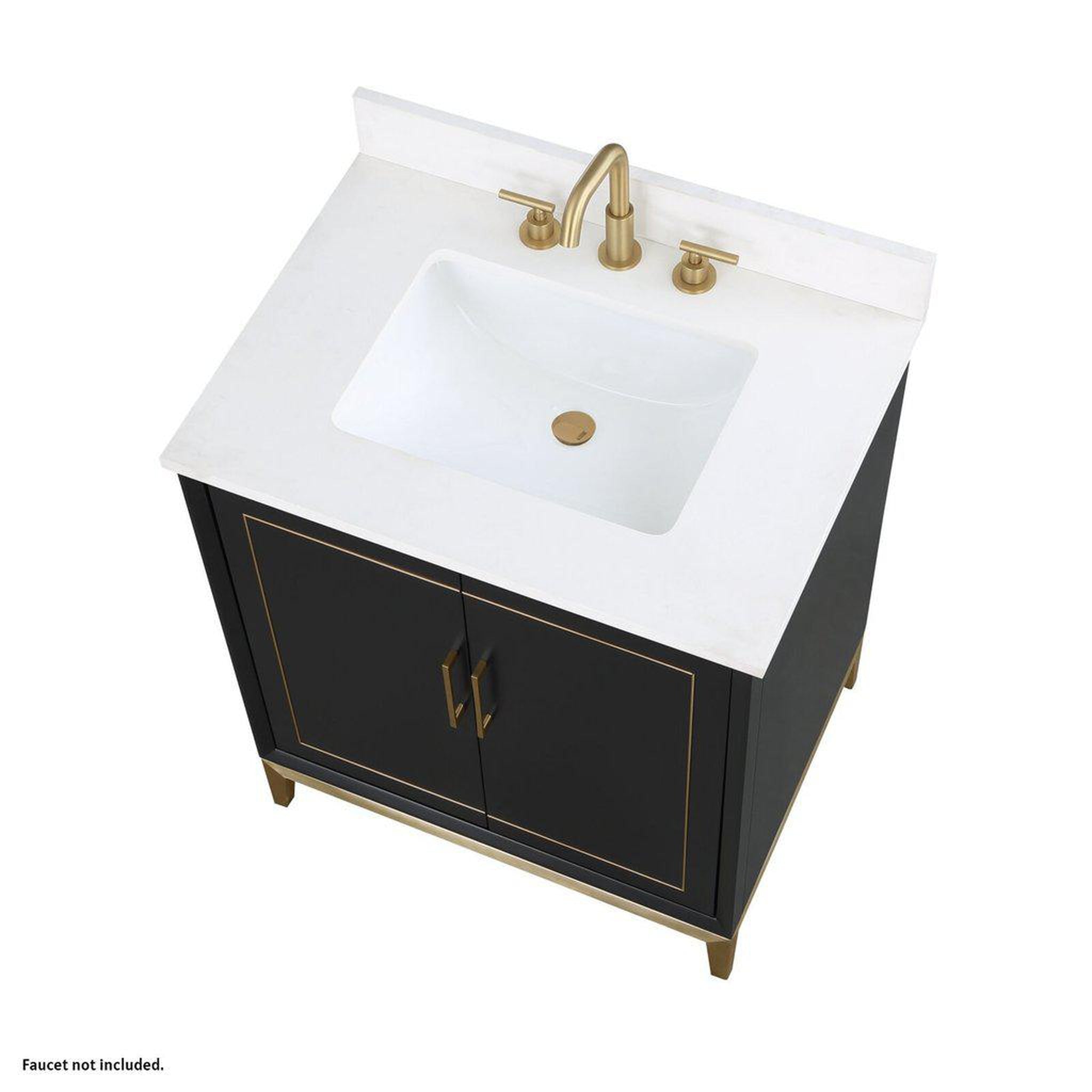 Bemma Design Gracie 30" Midnight Black Solid Wood Freestanding Bathroo ...