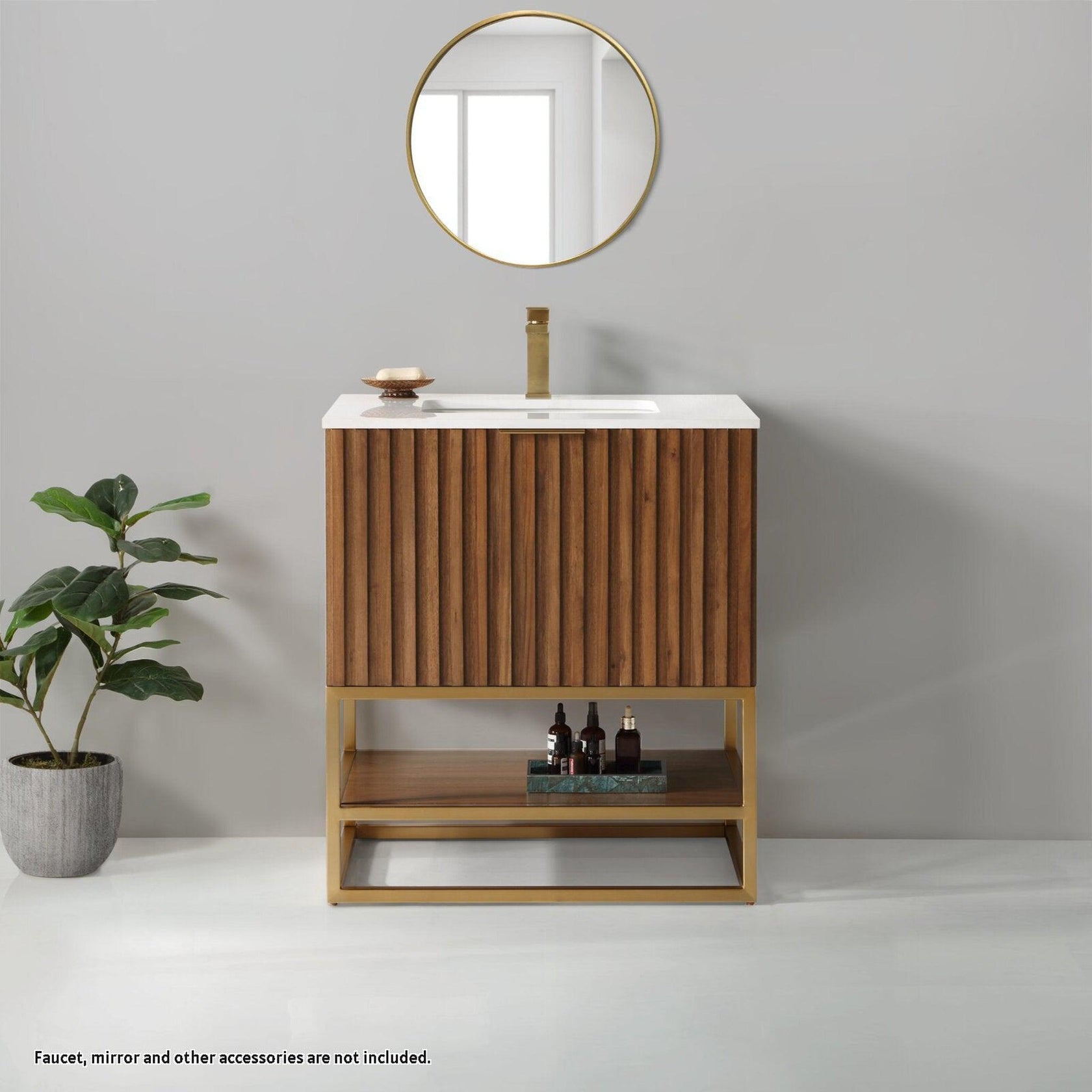 Bemma Design Terra 30" Walnut Solid Wood Freestanding Bathroom Vanity – US Bath Store