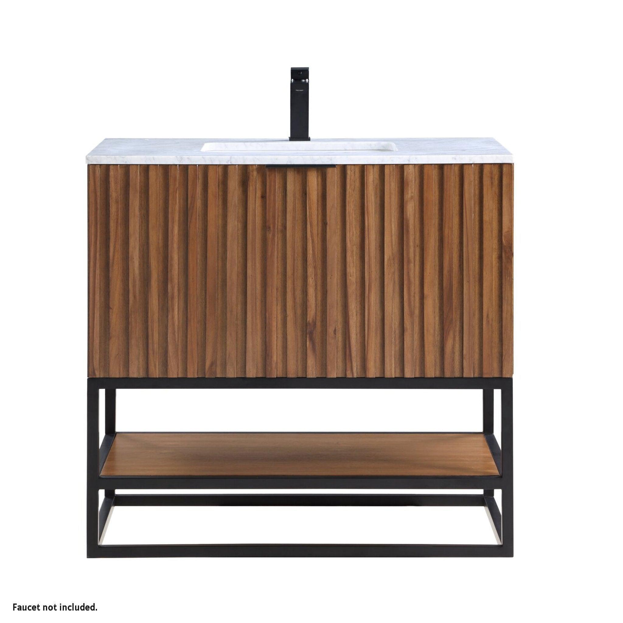 Bemma Design Terra 36" Walnut Solid Wood Freestanding Bathroom Vanity ...