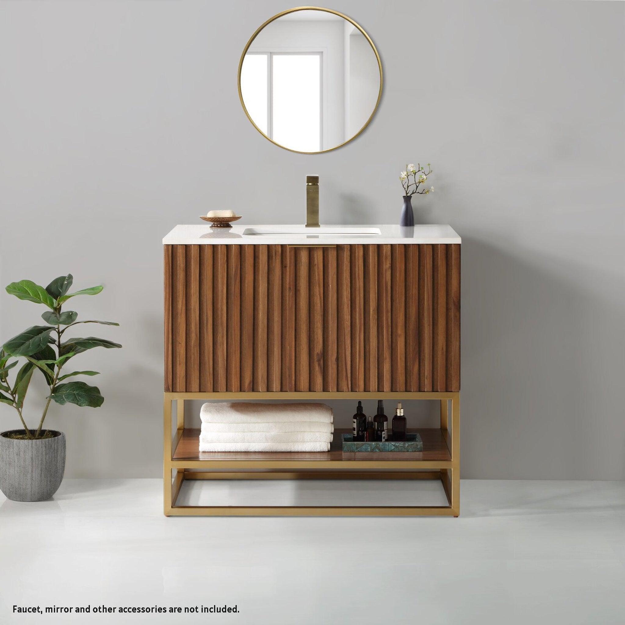 Bemma Design Terra 36 Freestanding White Quartz Bathroom Vanity – US ...