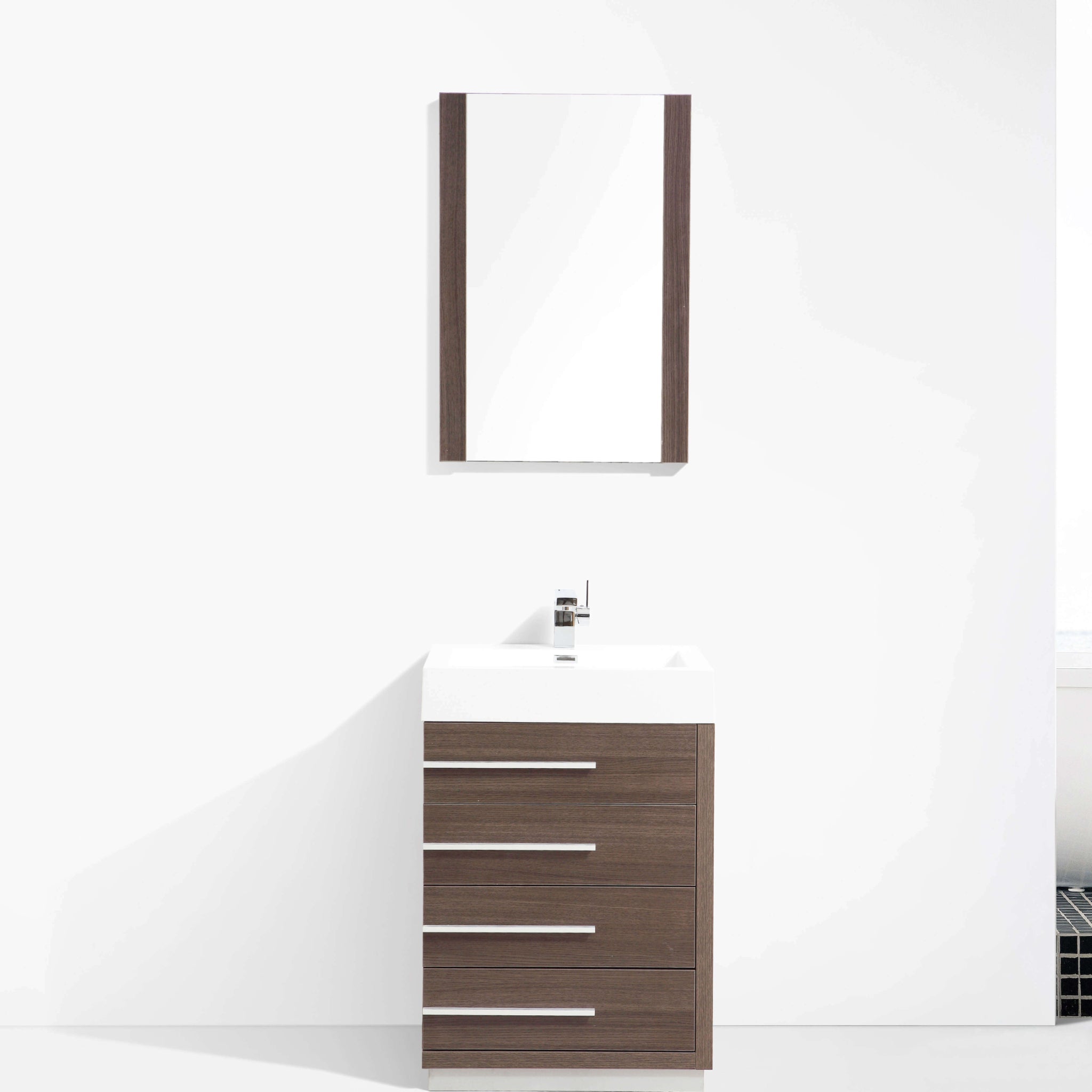 Blossom Barcelona 30" 4-Drawer Gray Oak Freestanding Vanity Set With A ...