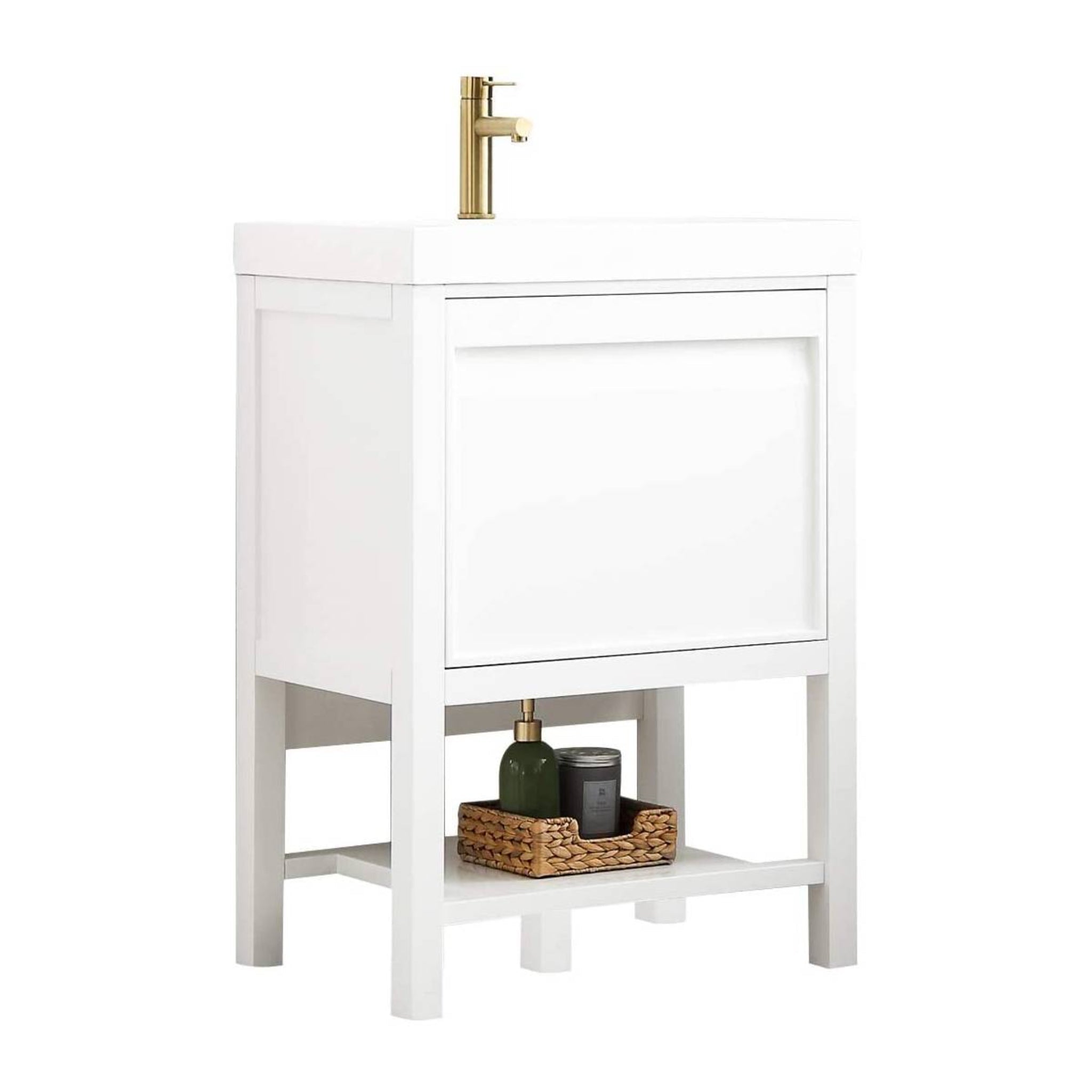 Blossom Vienna 24" 1-Drawer Matte White Freestanding Vanity Set With A ...
