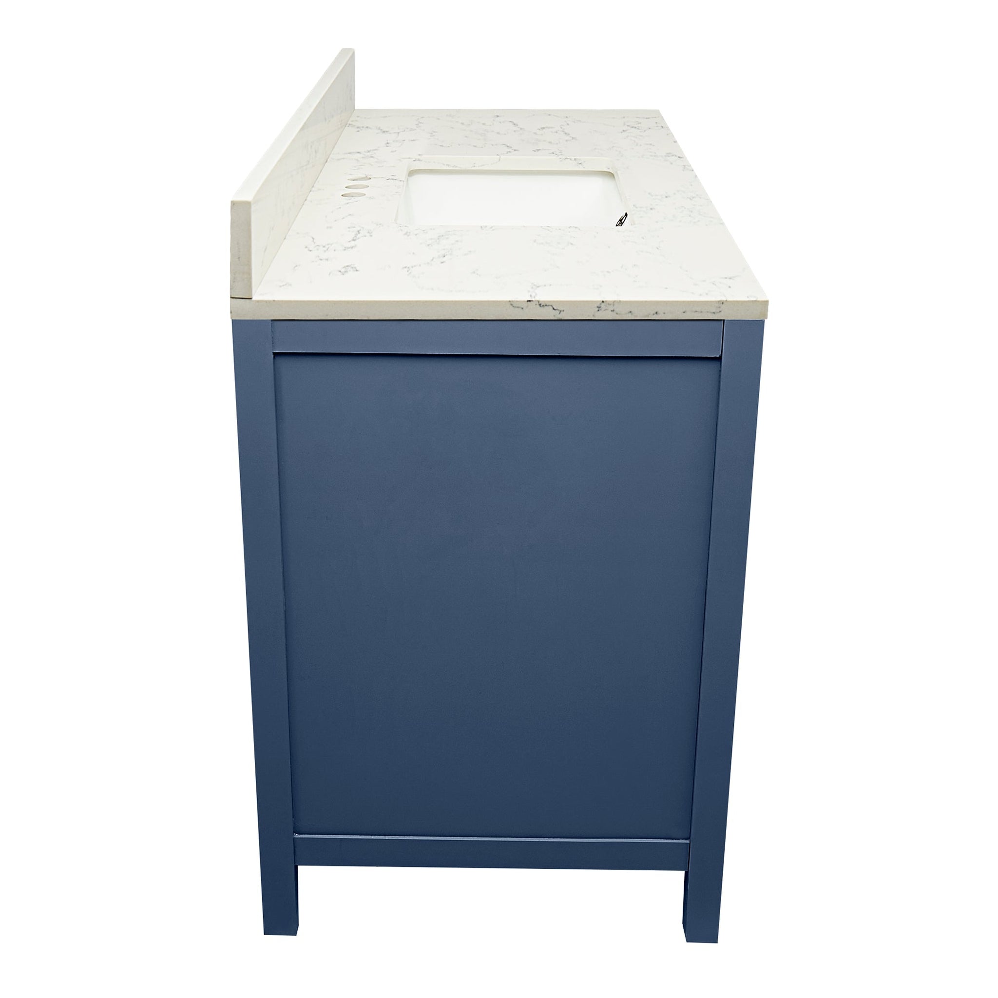 Ella’s Bubbles Nevado 37" Navy Blue Bathroom Vanity With Lyra White Qu ...