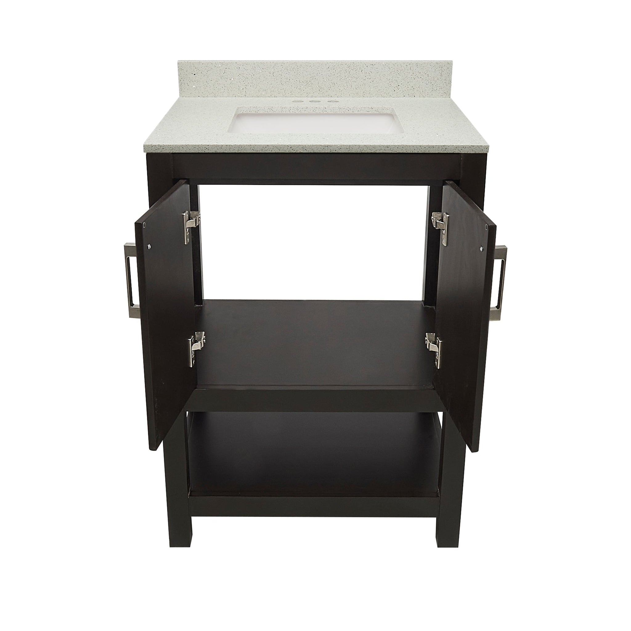 Ella's Bubbles Taos 25" Espresso Bathroom Vanity With Galaxy Gray Quar ...