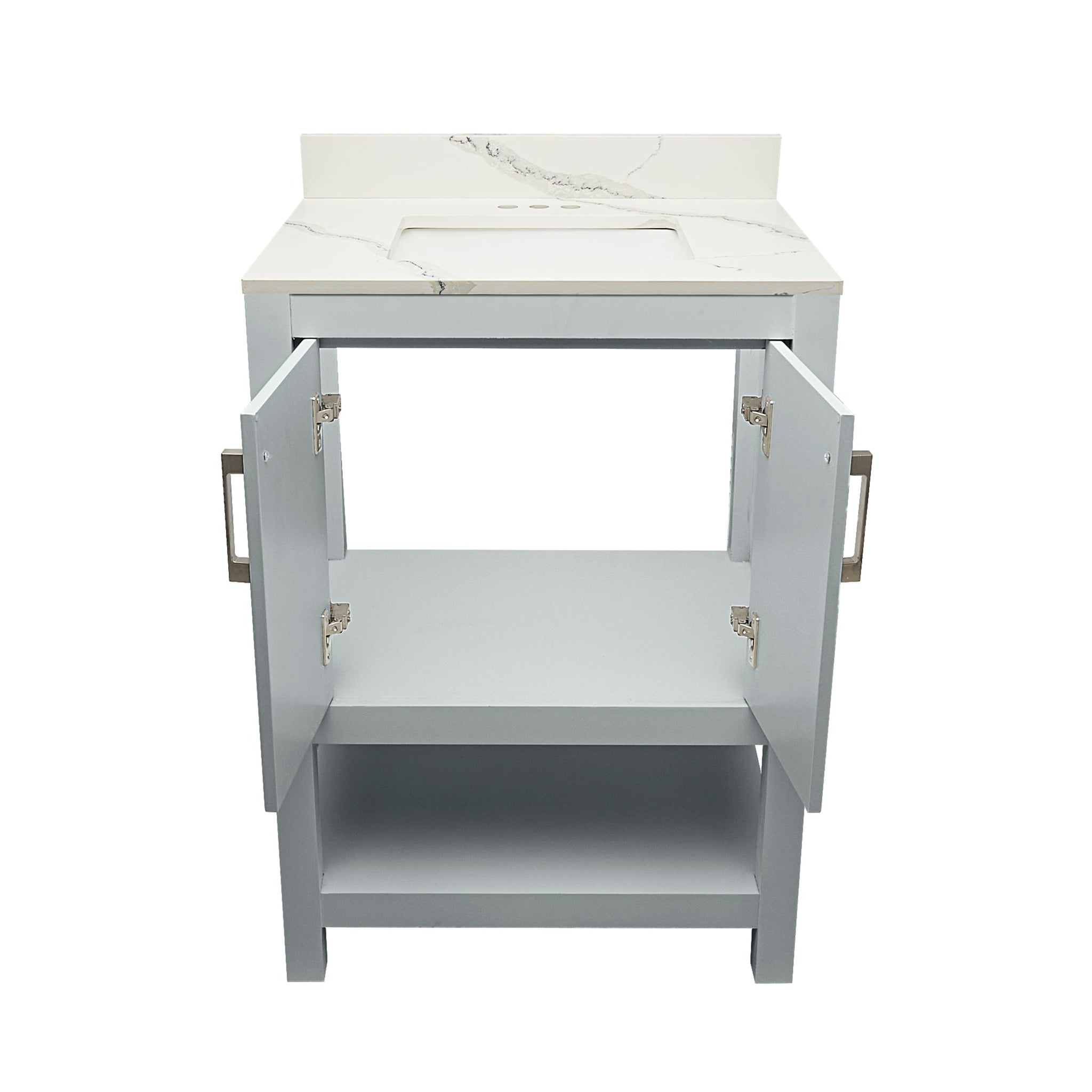 Ella's Bubbles Taos 25" Gray Bathroom Vanity With Calacatta White Quar ...