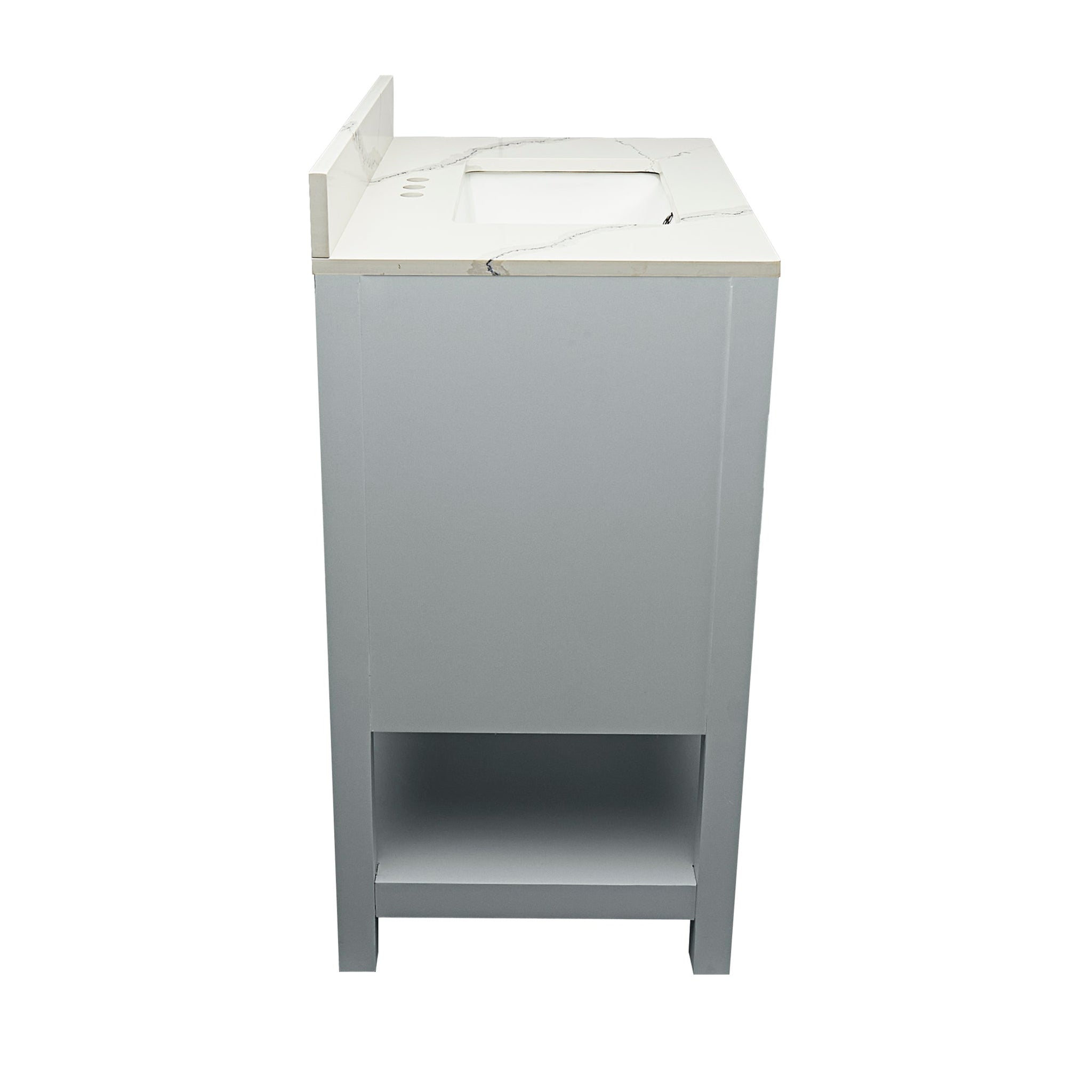 Ella's Bubbles Taos 25" Gray Bathroom Vanity With Calacatta White Quar ...