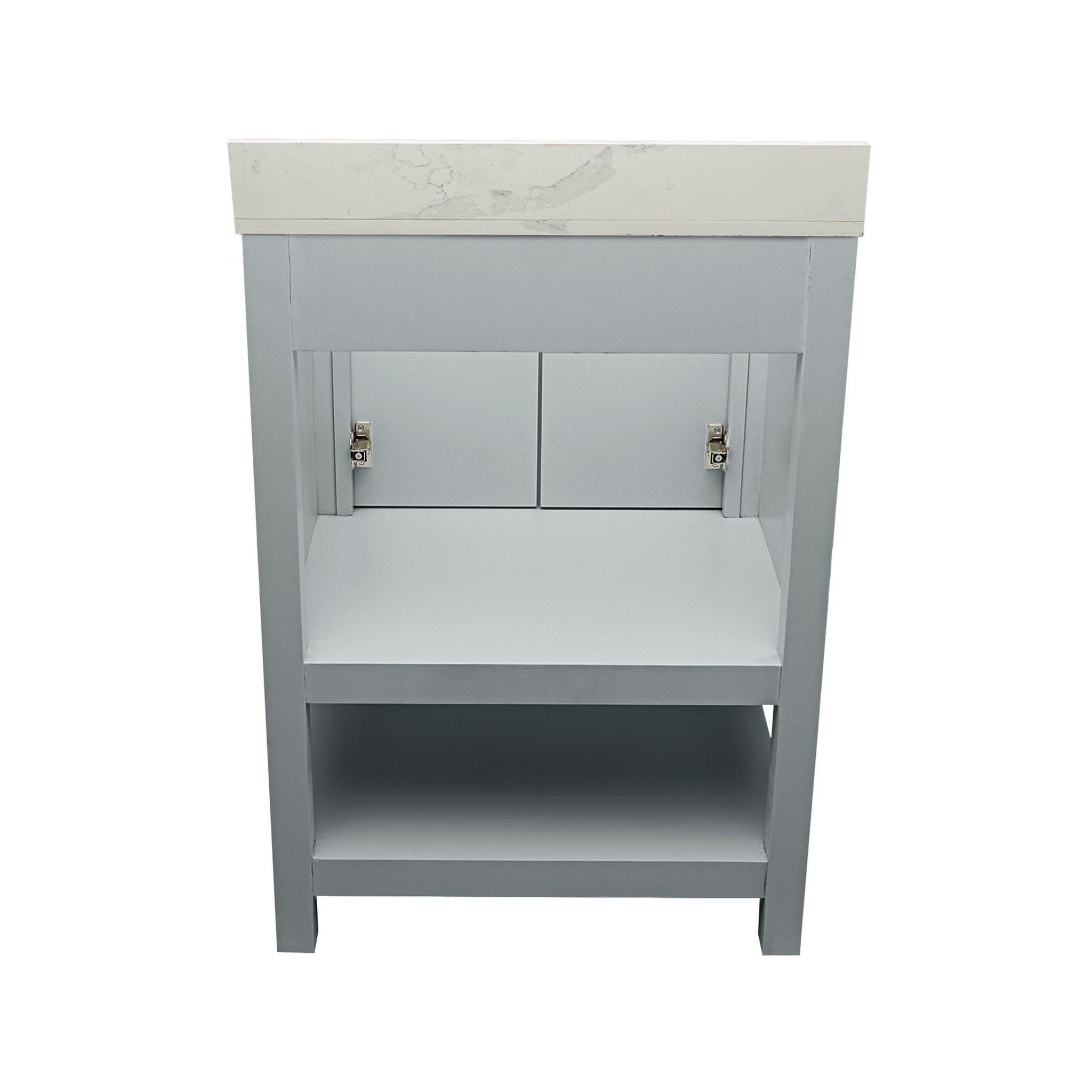 Ella's Bubbles Taos 25" Gray Bathroom Vanity With Calacatta White Quar ...