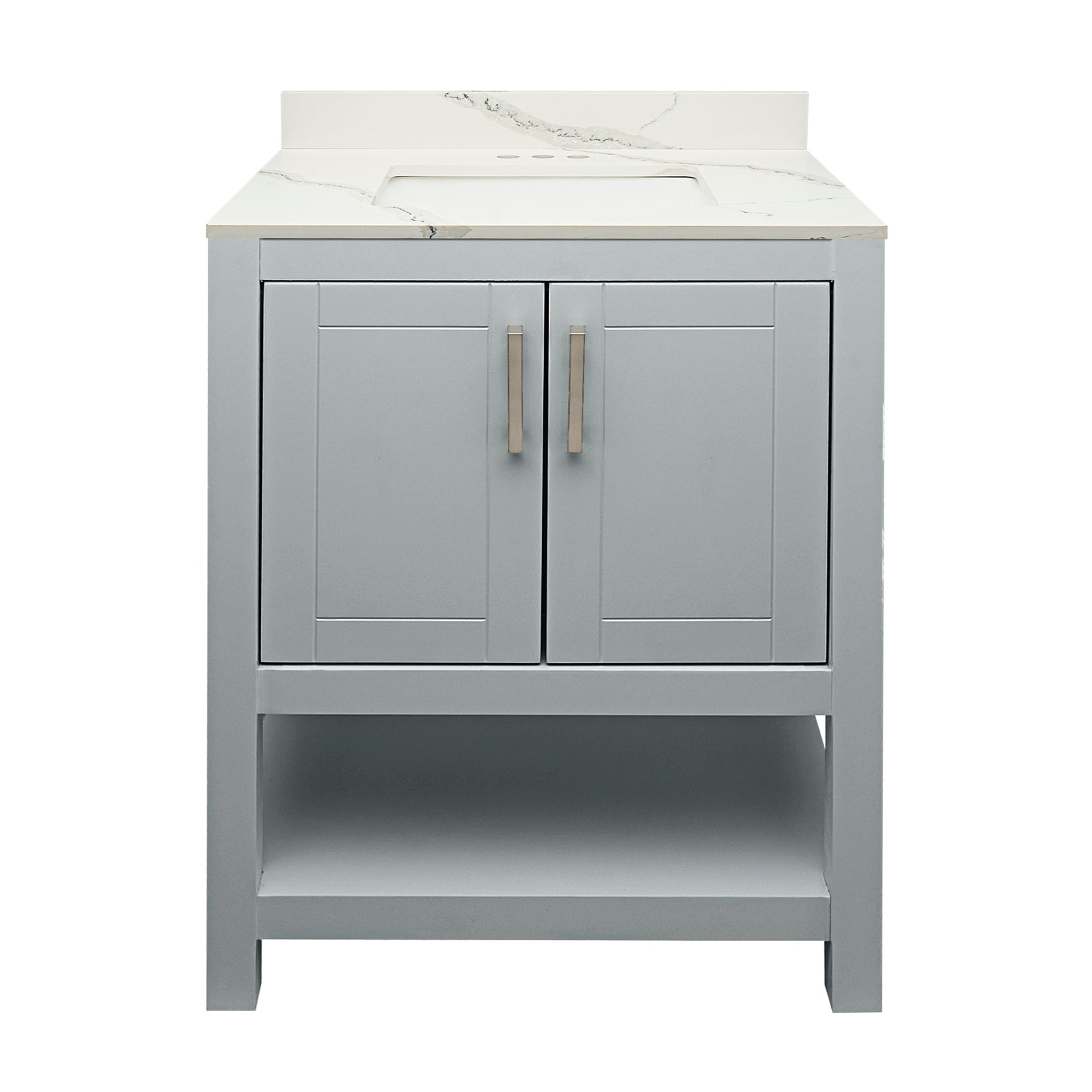 Ella's Bubbles Taos 25" Gray Bathroom Vanity With Calacatta White Quar ...