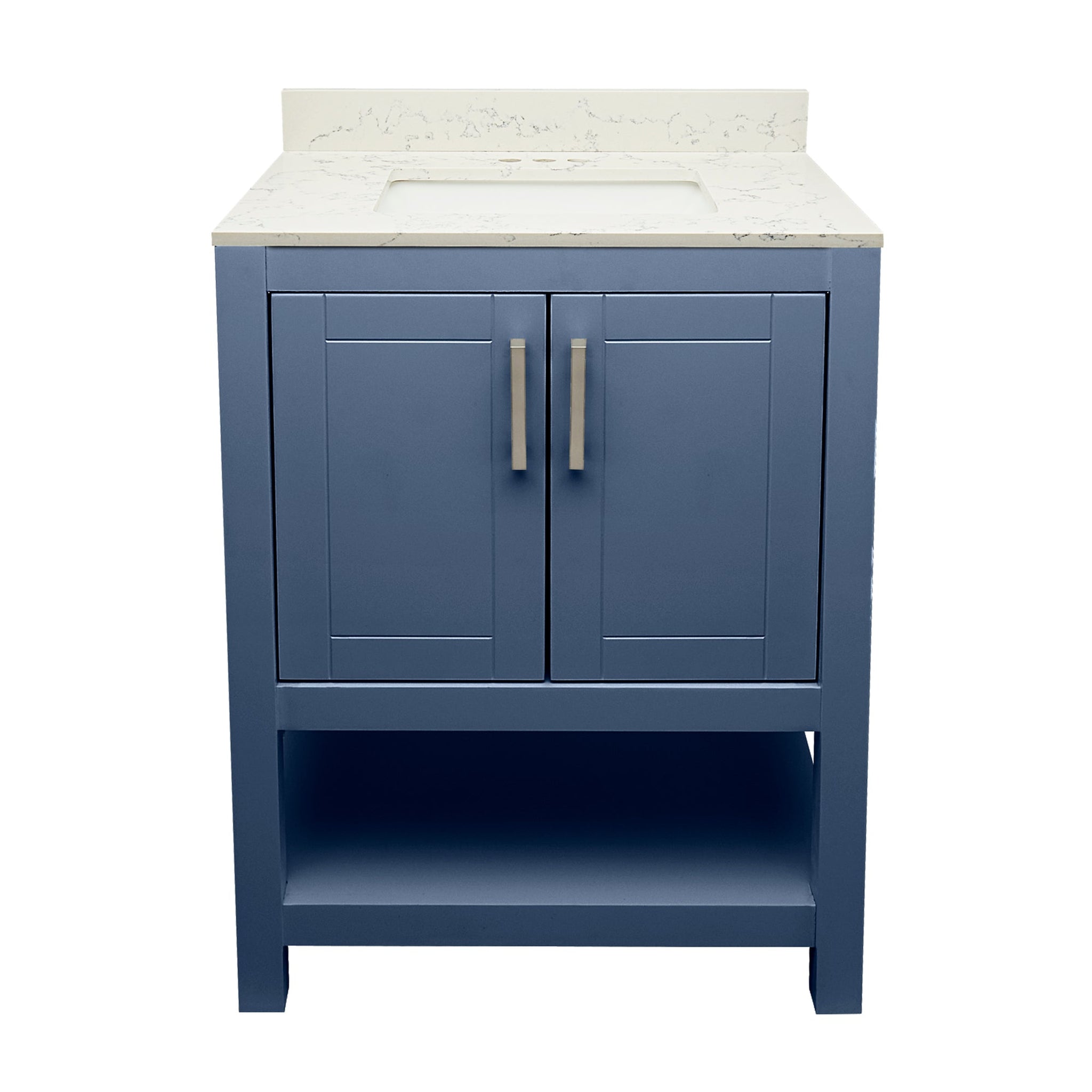 Ella's Bubbles Taos 25" Navy Blue Bathroom Vanity With Lyra White Quar ...