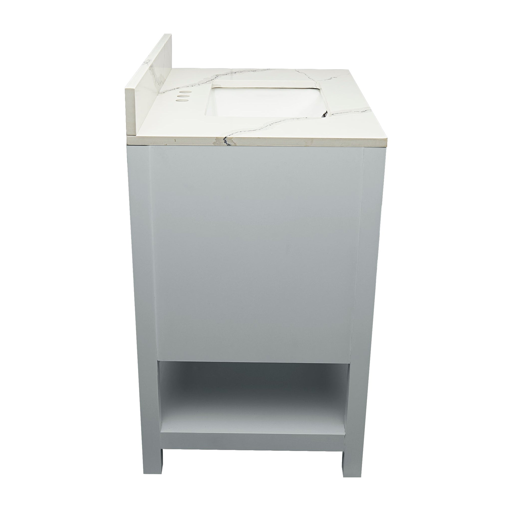 Ella's Bubbles Taos 31" Gray Bathroom Vanity With Calacatta White Quar ...